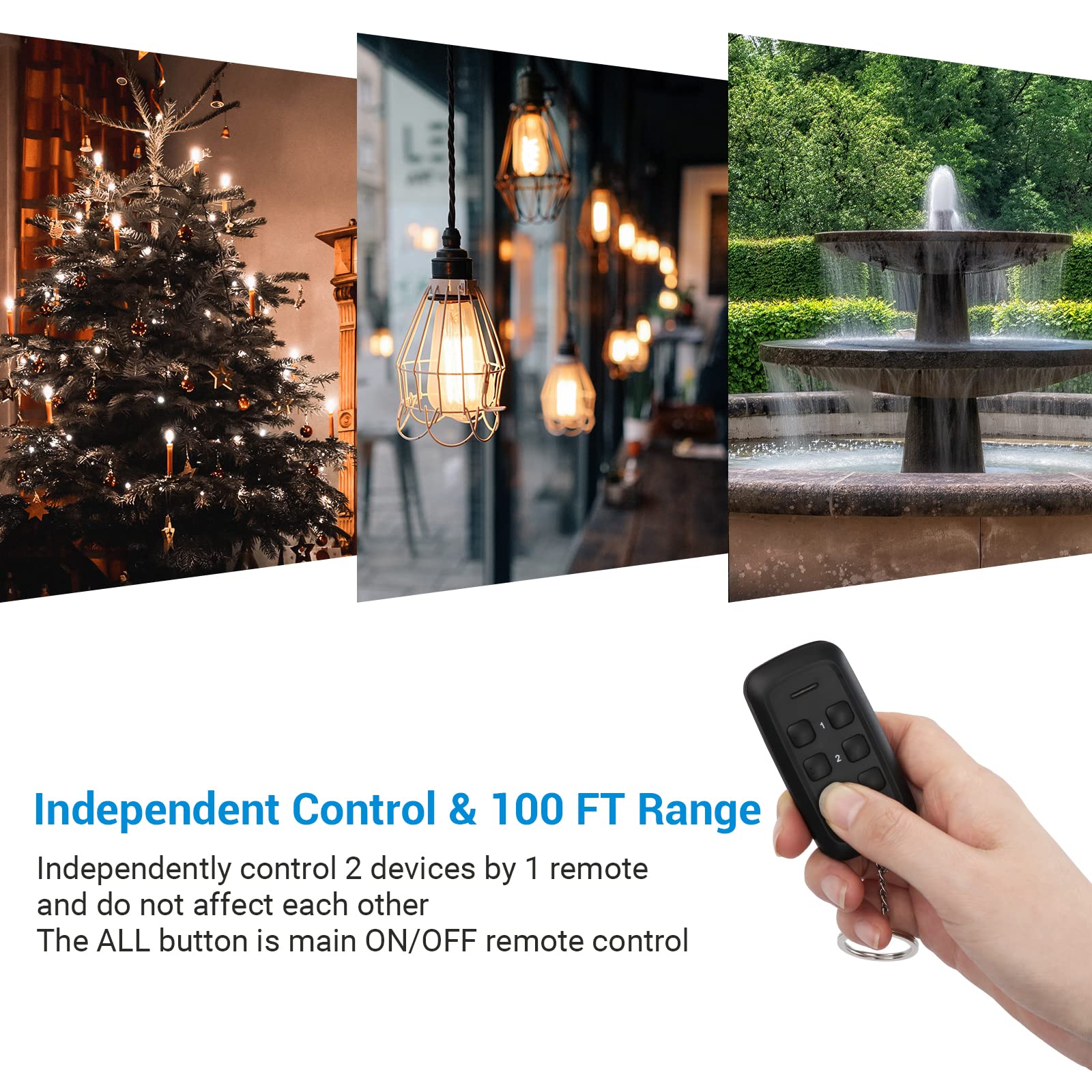 Snapklik.com : Outdoor Wireless Remote Control Outlet, 2 Independent ...
