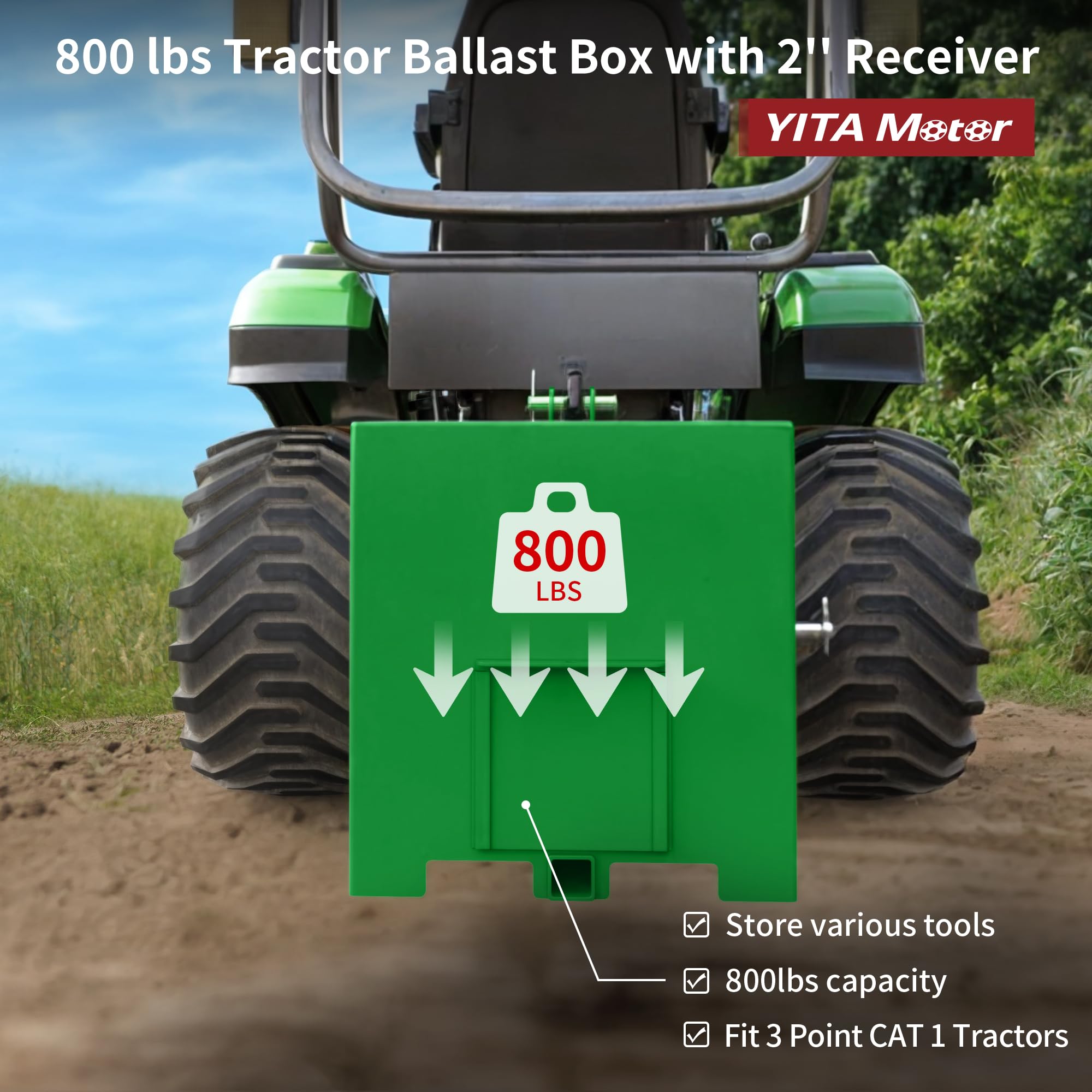 Snapklik.com : YITAMOTOR 3 Point Tractor Ballast Box For Category 1 ...