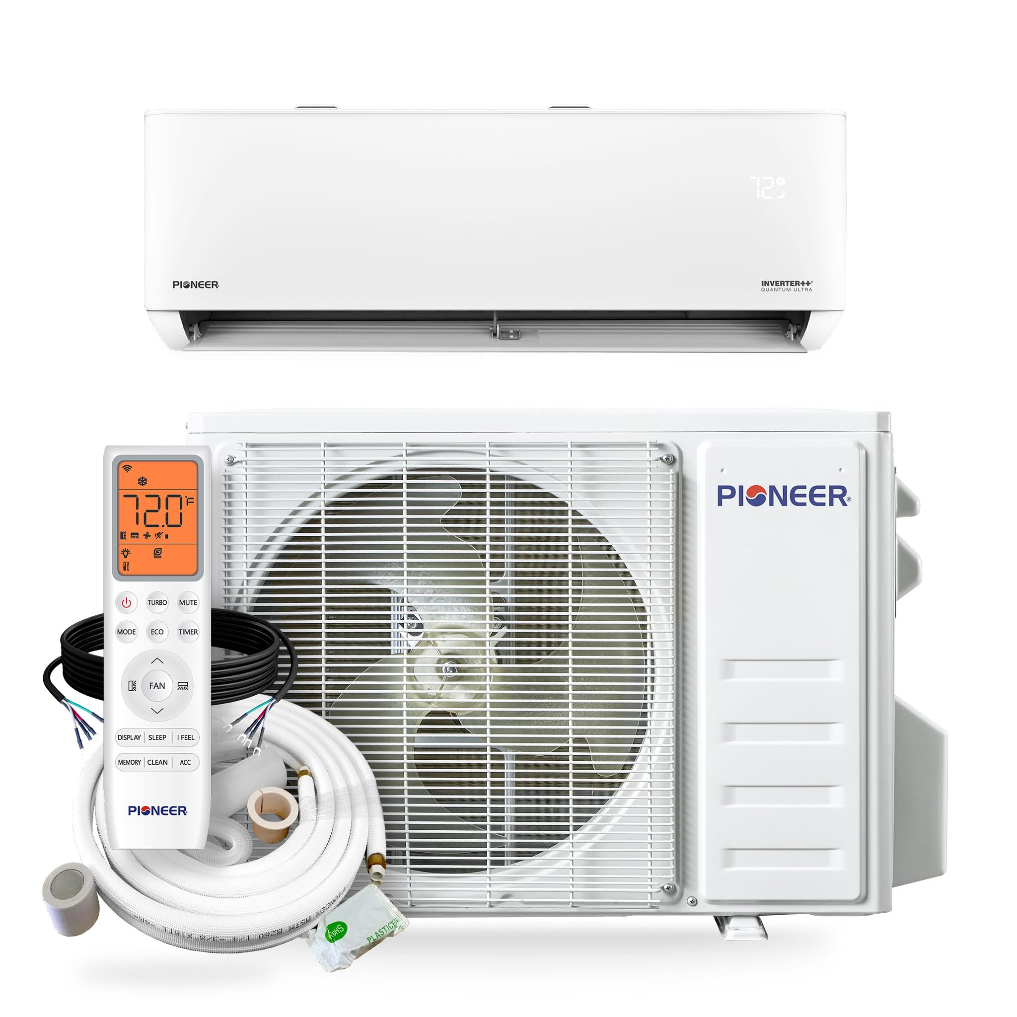 Pioneer Quantum Ultra 9000 BTU Mini-Split Air Conditioner Heat Pump ...