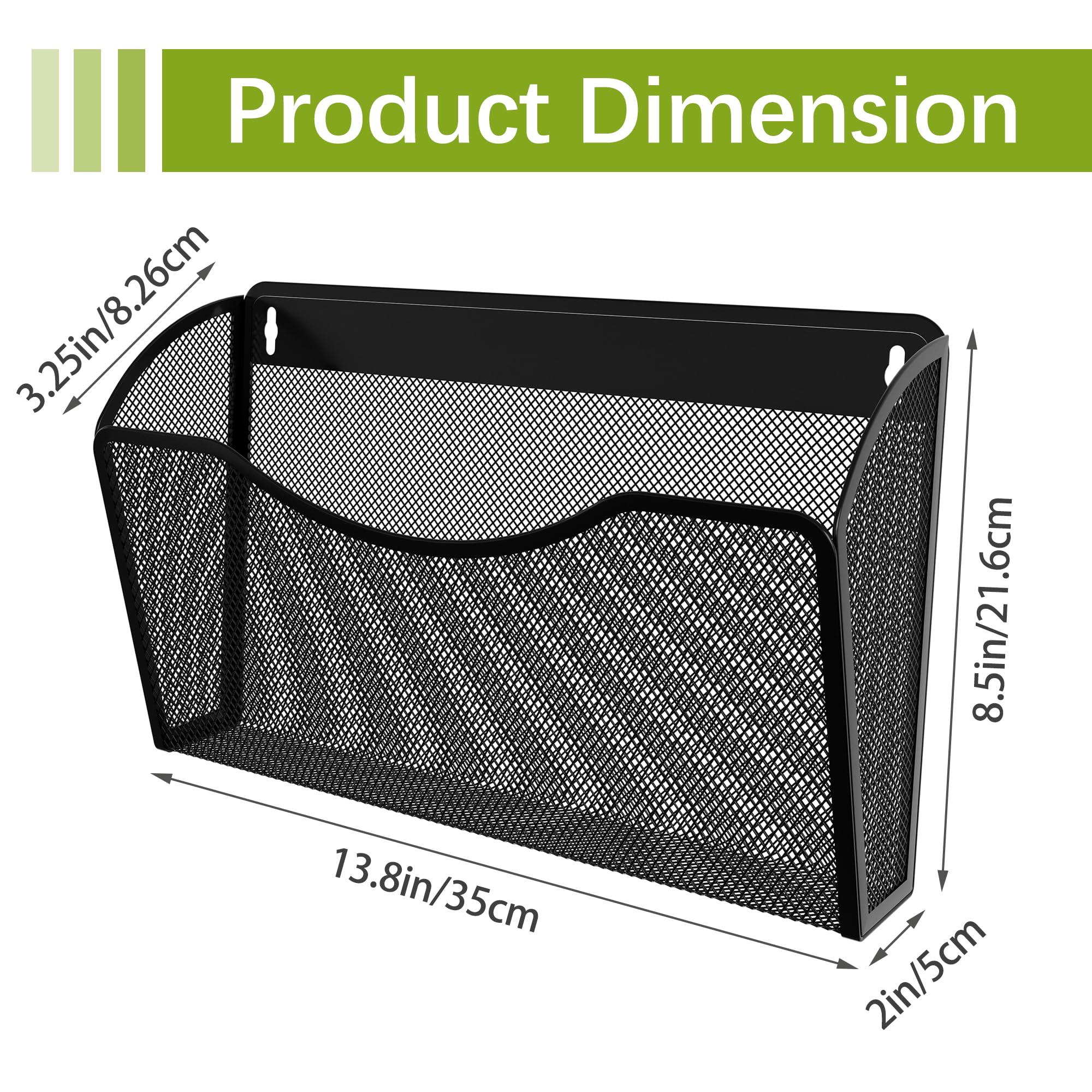 Snapklik.com : 3 Single Pocket Wall File Organizer, Mesh Hanging File ...