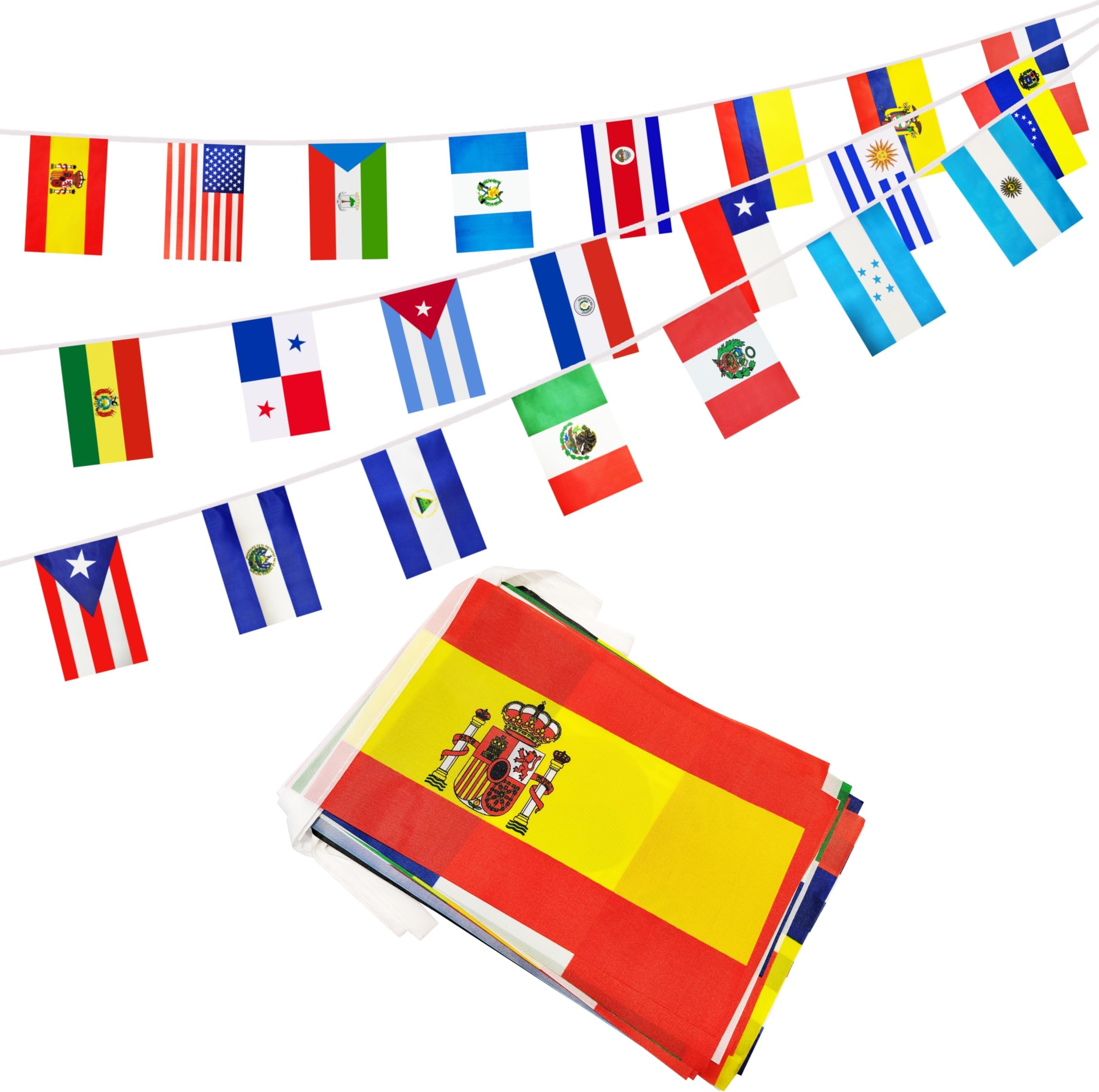 Amazon.com: Latin America 22 Countries Banner Flags, Spanish Language ...