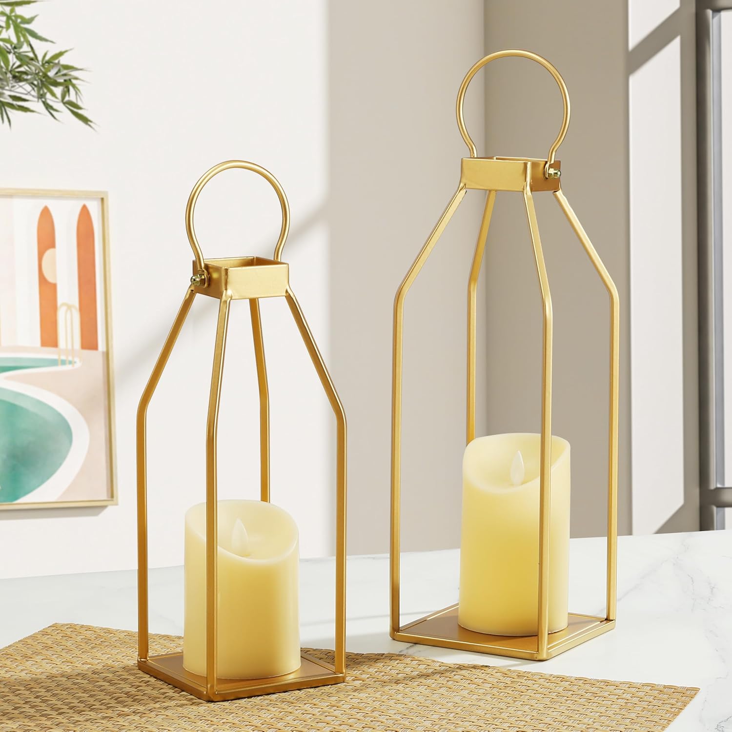Amazon.com: Perfnique Modern Farmhouse Lantern Decor, 15'' 12.6'' Set ...