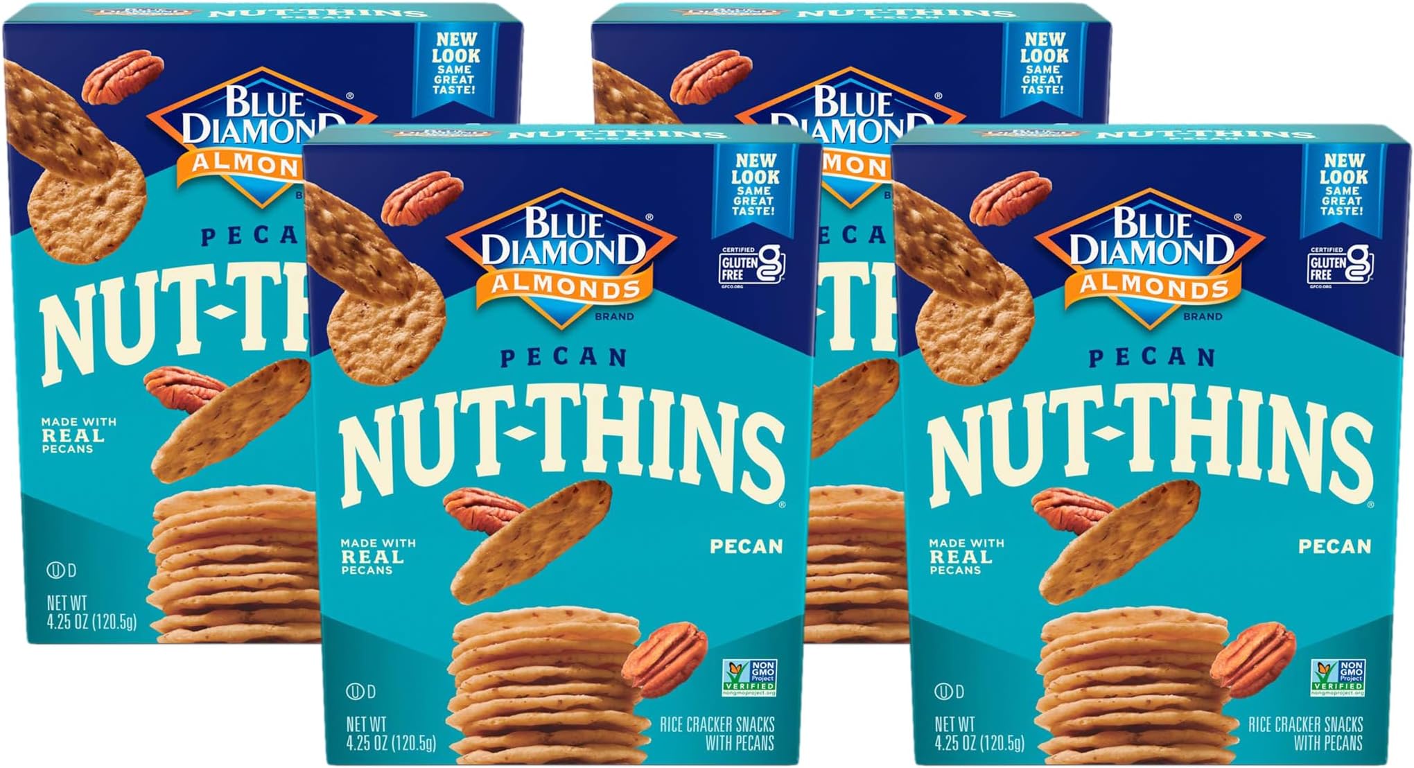 Amazon.com: Blue Diamond NutThins Cracker Snacks, Pecan, Boxes, 4.25 oz ...