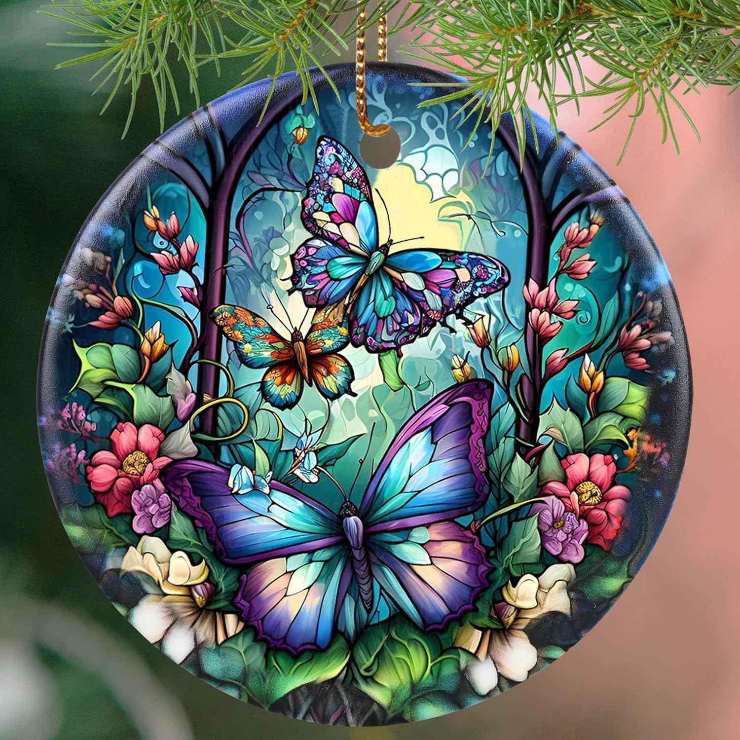 Amazon.com: Touber Butterfly Christmas Ornaments - Tree Decorations for ...