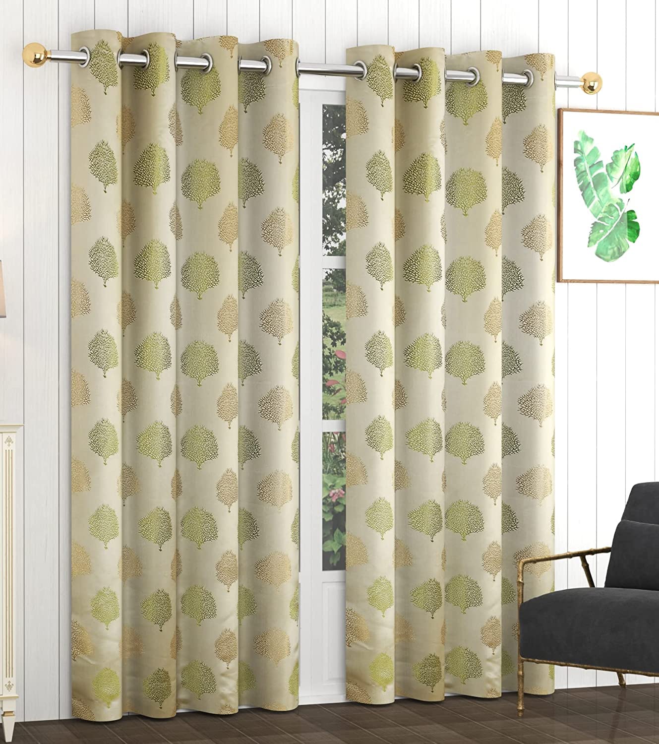 Buy MallowWorld®Beautiful Tree Design Jacquard Premium Curtain for Home ...