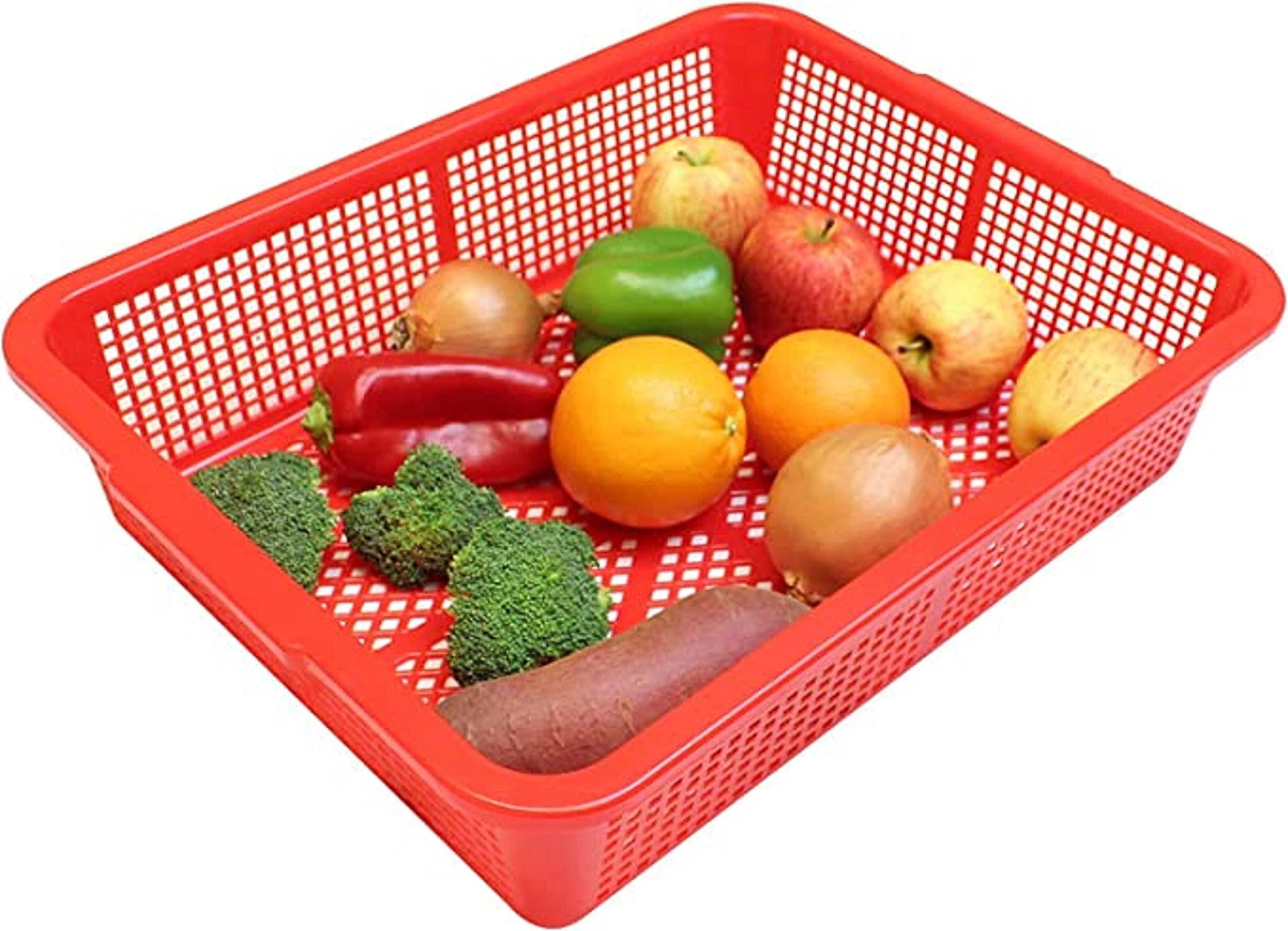 Snapklik.com : 19-3/4 X 15 1/2 Square Colander Strainer Basket Red ...