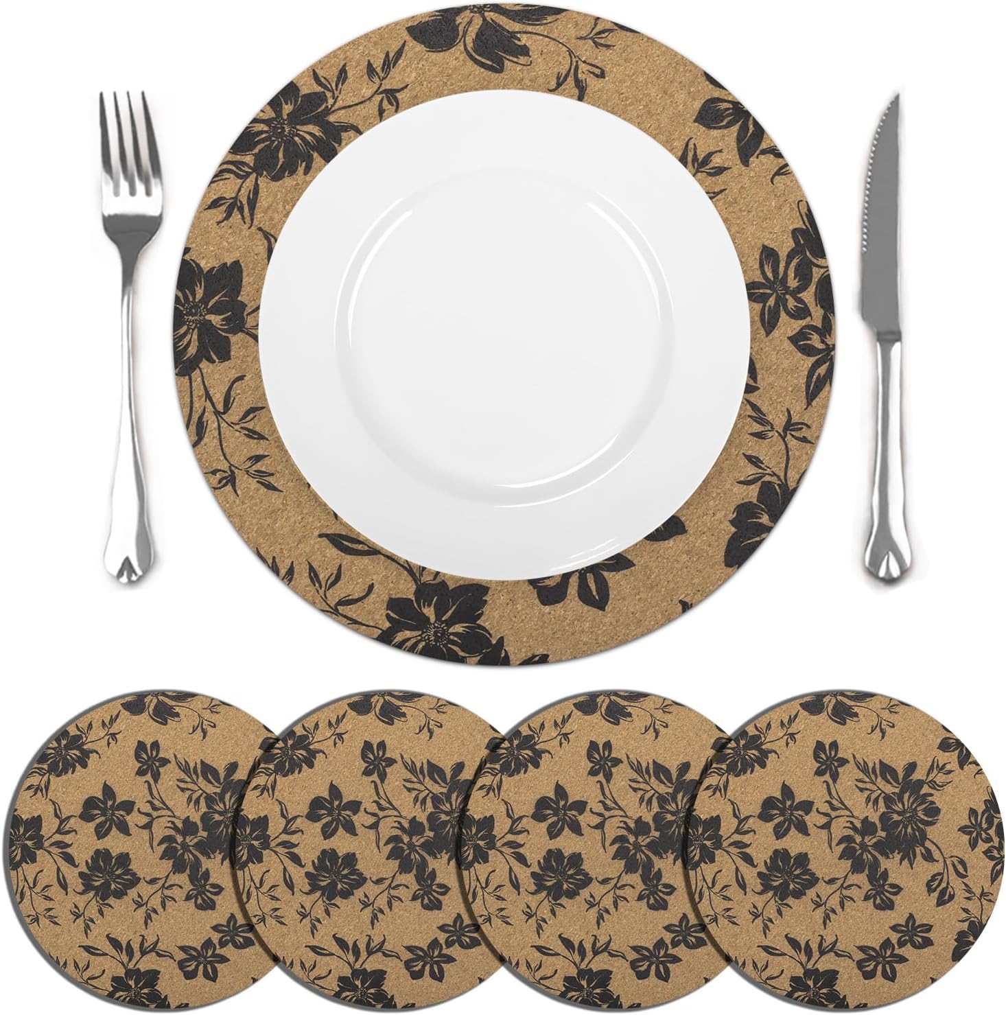 Amazon.com: comfoyar Boho Print Round Placemats Set of 4, 15x15 Inch ...