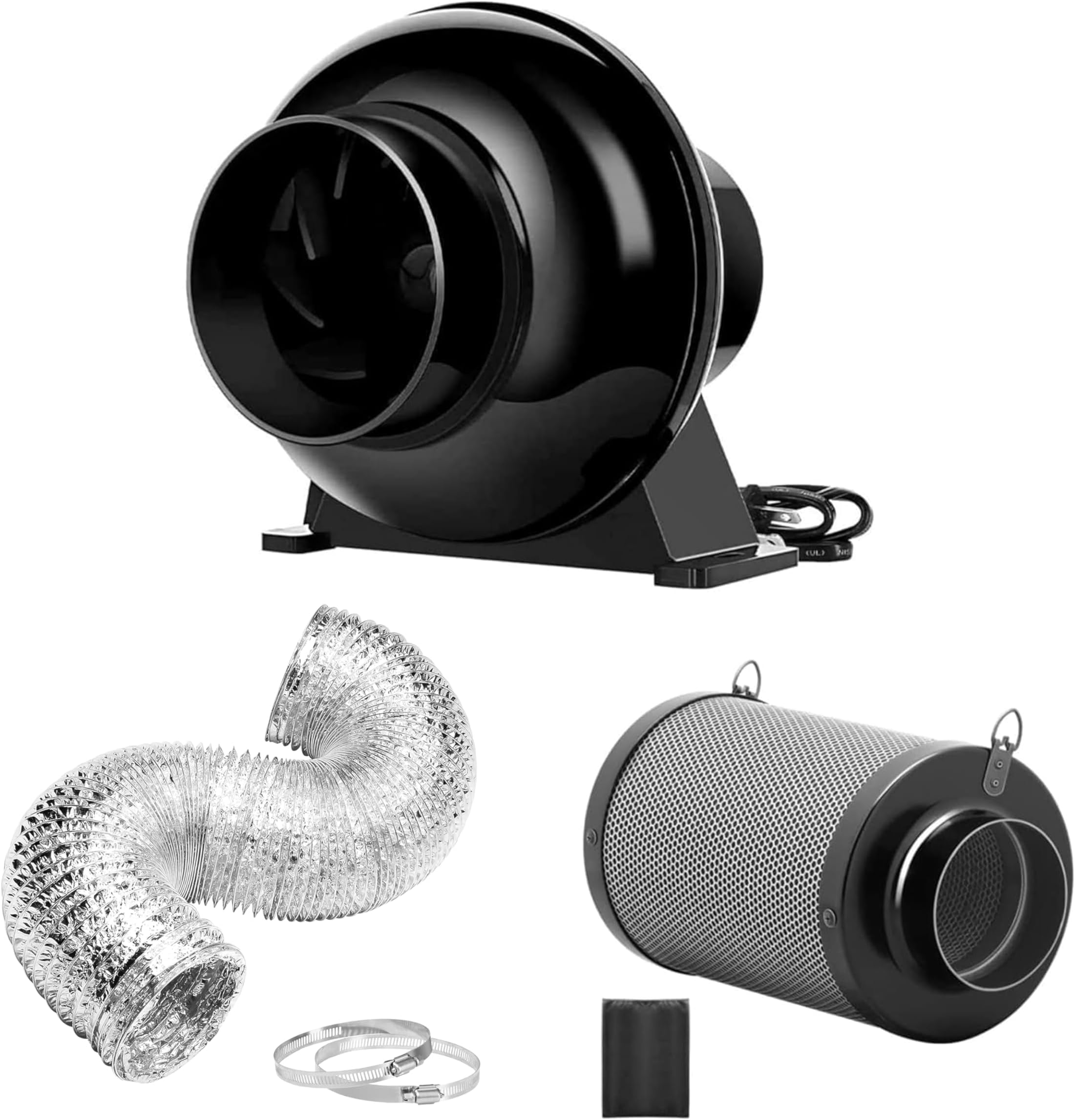 Amazon.com: iPower 4 Inch 195 CFM Inline Ventilation Vent Blower and 8 ...