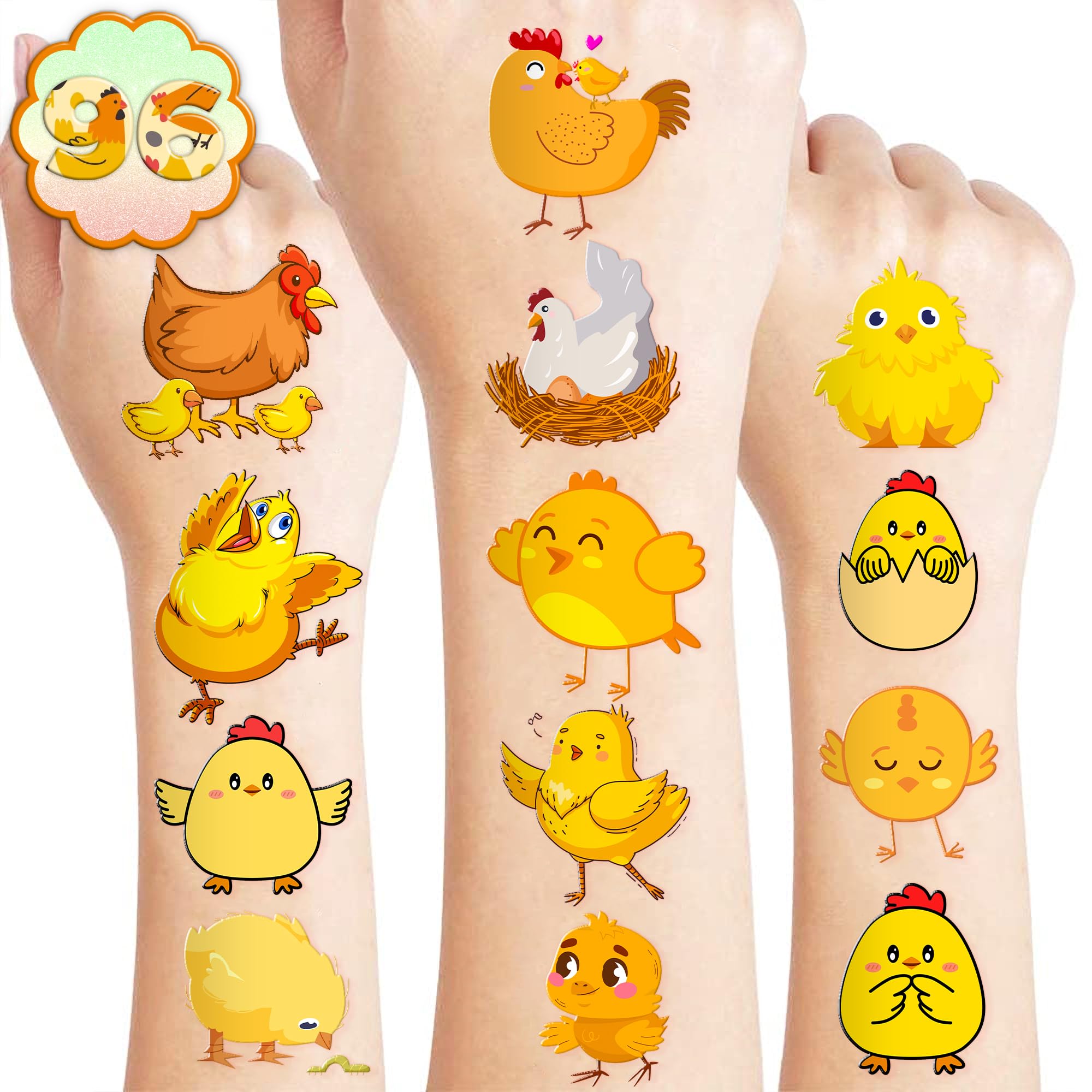 Amazon.com : Generic Chicken Temporary Tattoos Birthday Party Supplies ...