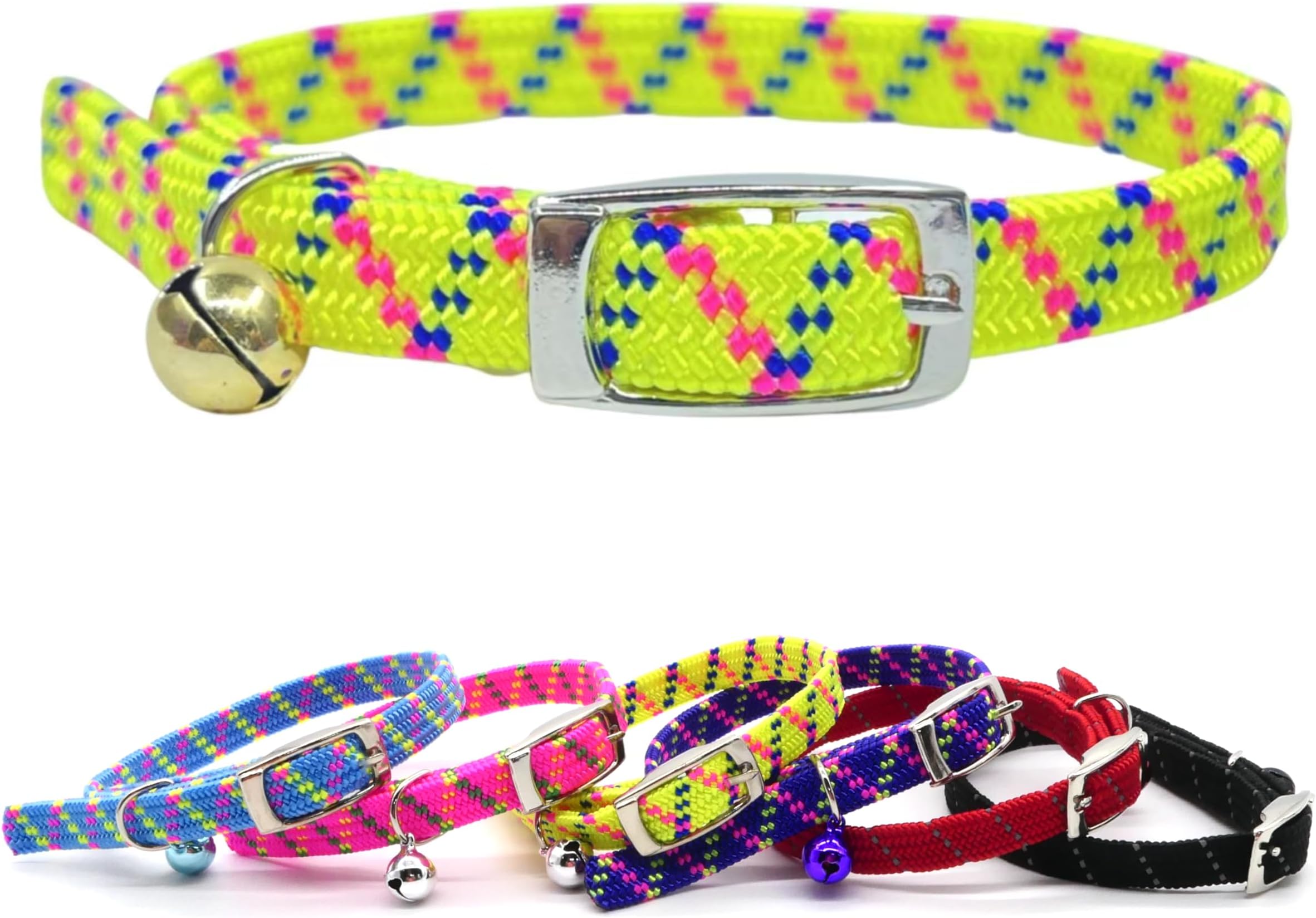 Pet Supplies : OmniPet Kool Kat Elastic Cat Safety Collar with Bell ...