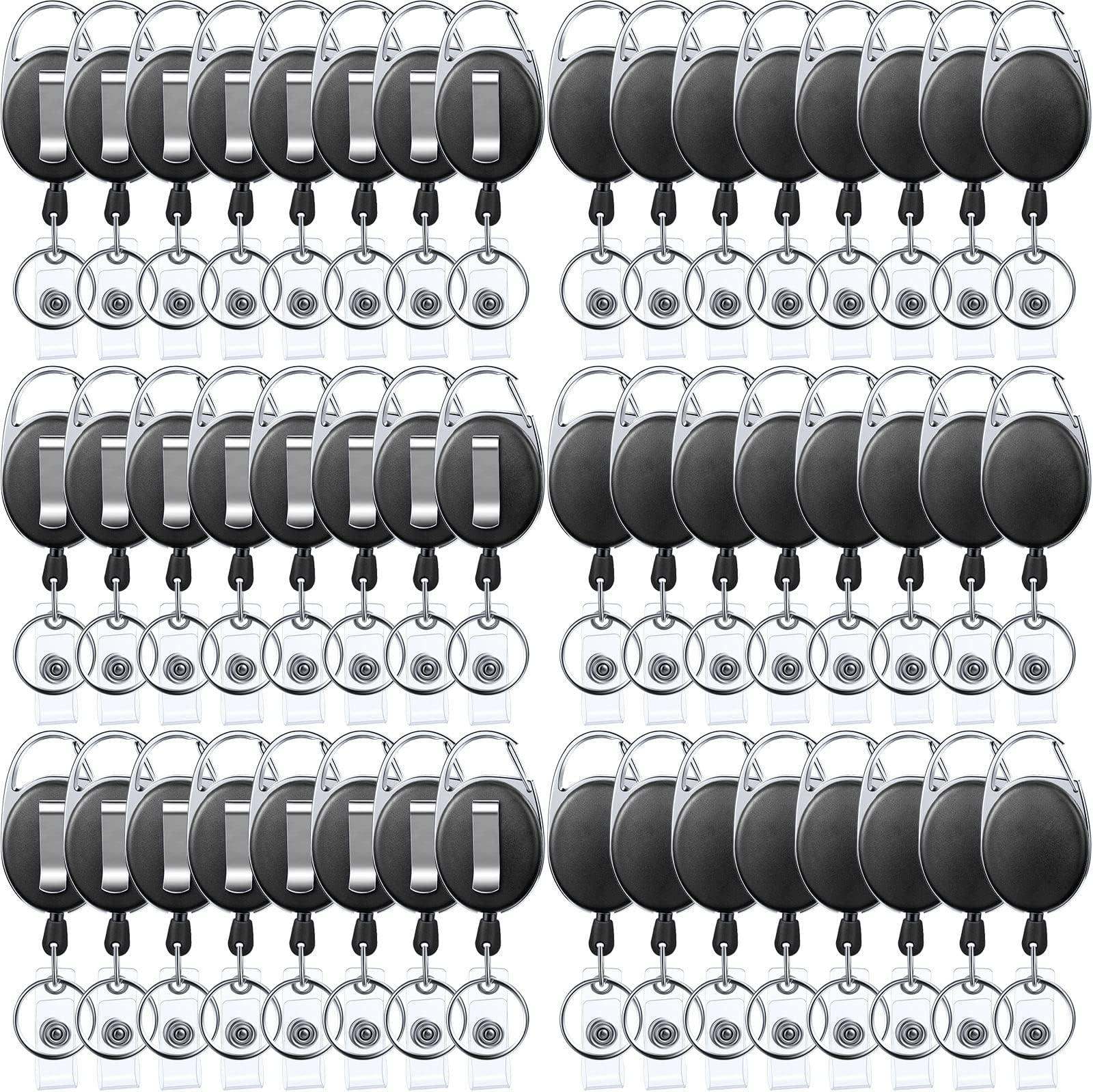 Amazon.com : 3 Pack Retractable Key Chain Key Ring, Zinc Alloy Metal ...