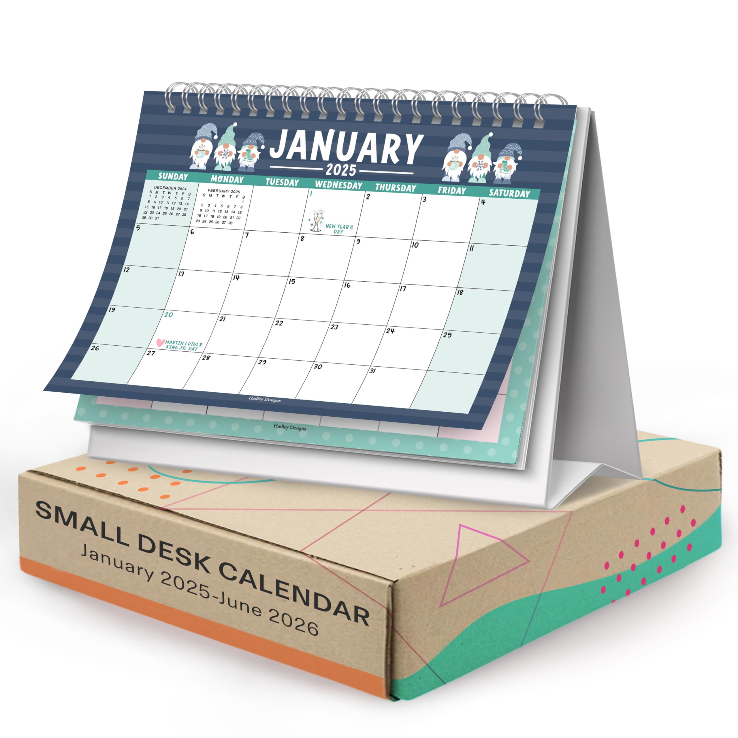 Small Desk Calendar 2025 18 Month Standing Flip Calendar For Desk ...