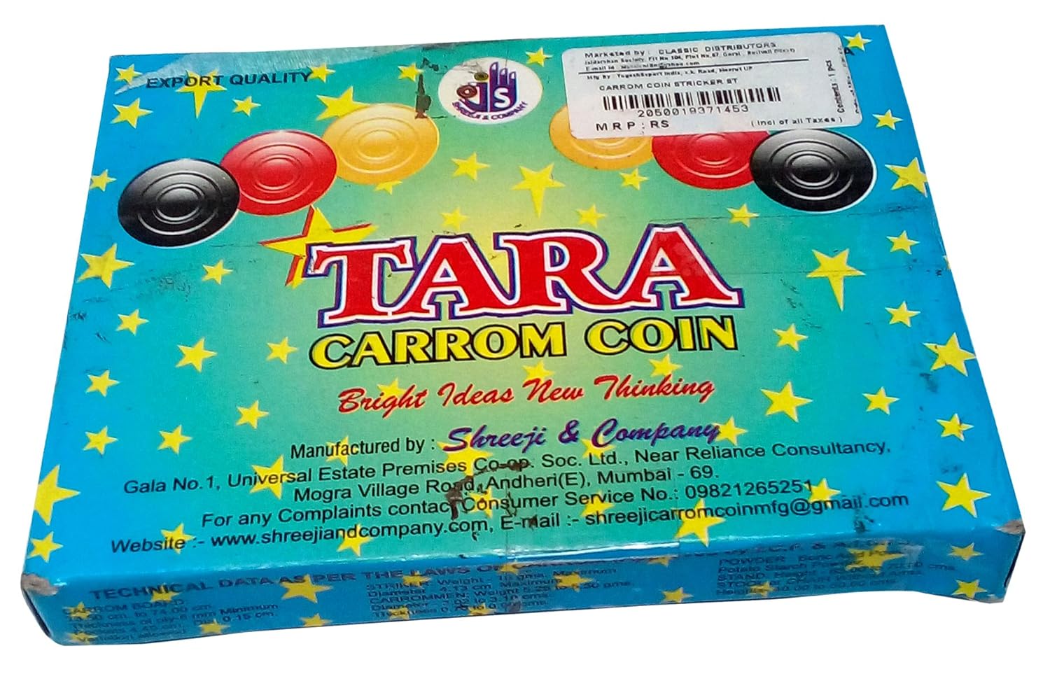 Buy Tara Toys Tara Carrom Coin - Striker Set, 1 Piece Carton, Multi ...