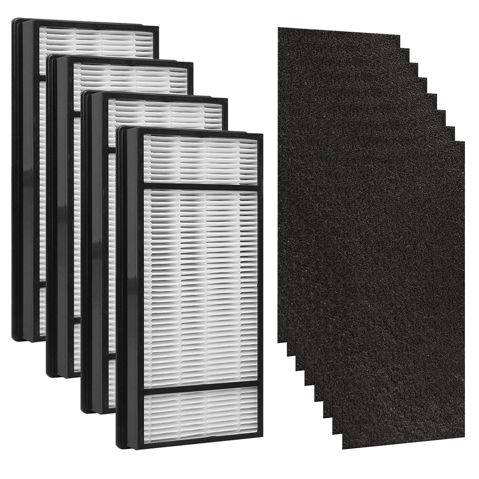 4 HEPA Replacement Filter H and 8 Carbon Pre Filter B Compatible with ...
