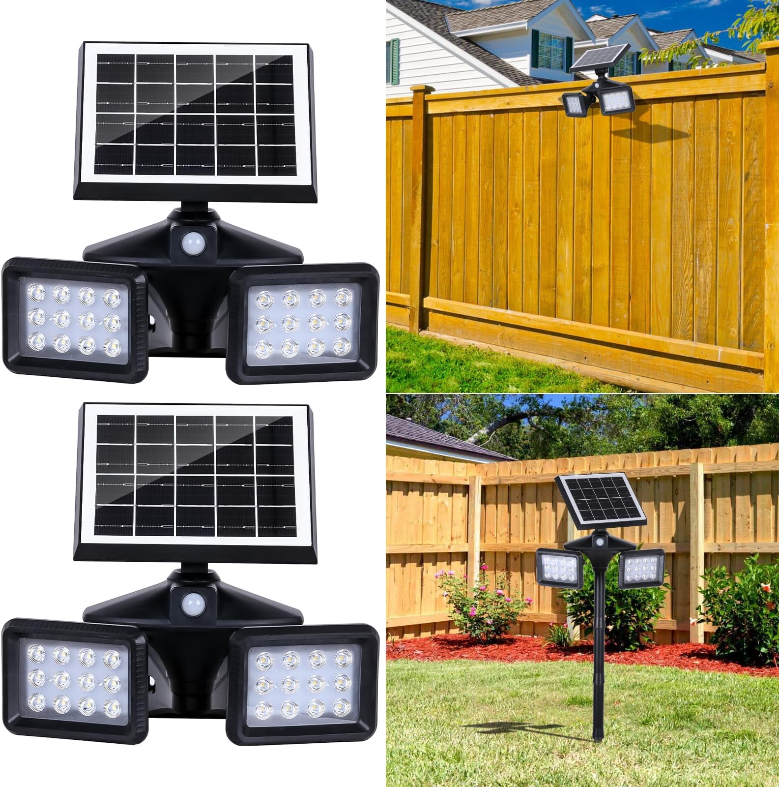 EMANER Outdoor Solar Lights with Motion Sensor, 3 Modes, 5000mAh ...