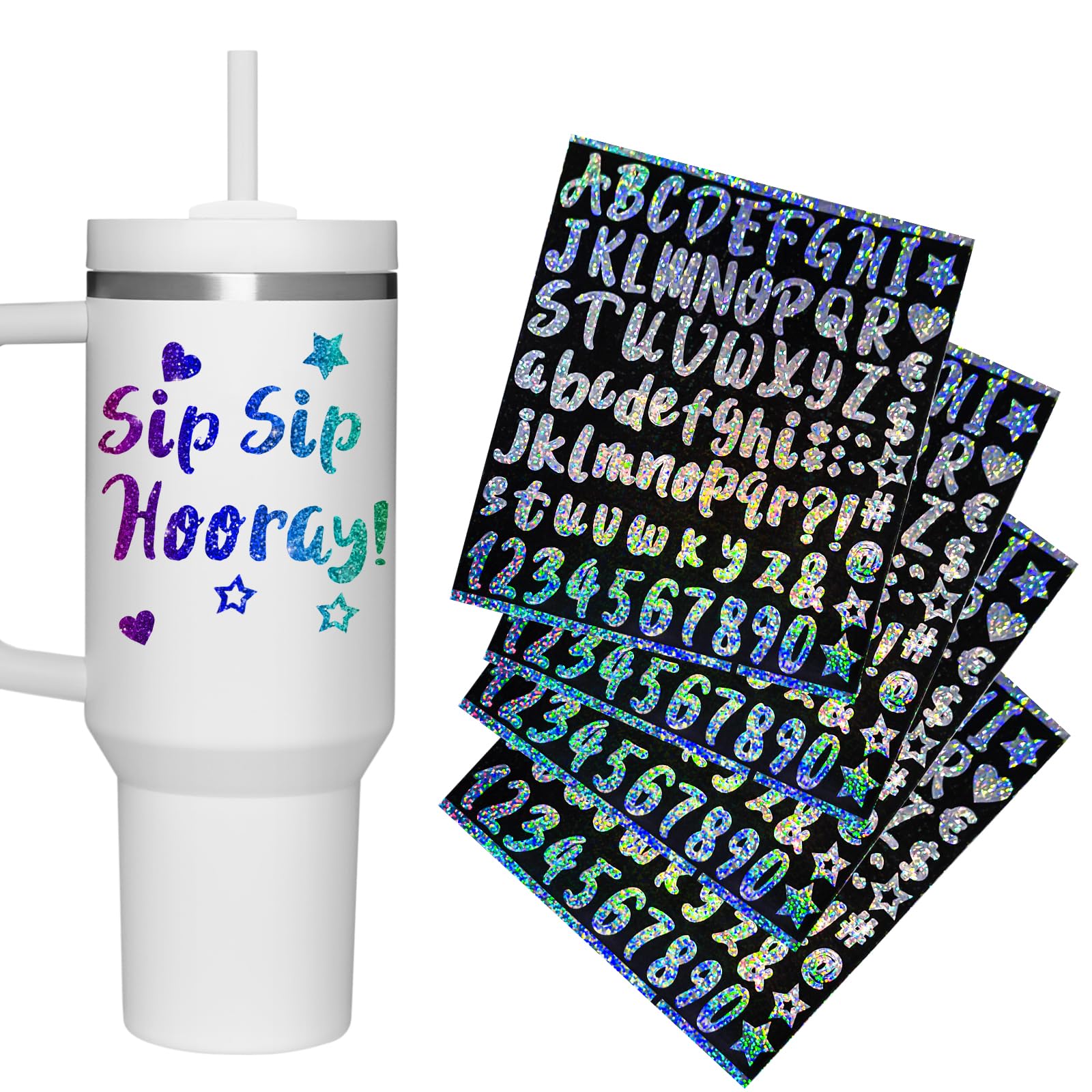Amazon.com: 4 Pack Personalized Letters Tags Stickers for Stanley Cups ...