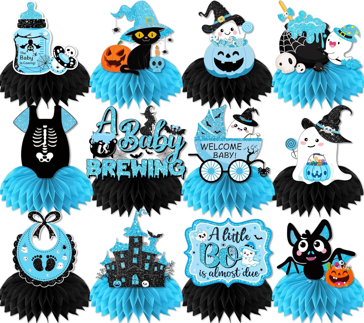 Amazon.com: A Little Boo Is Almost Due Baby Shower Honeycomb ...