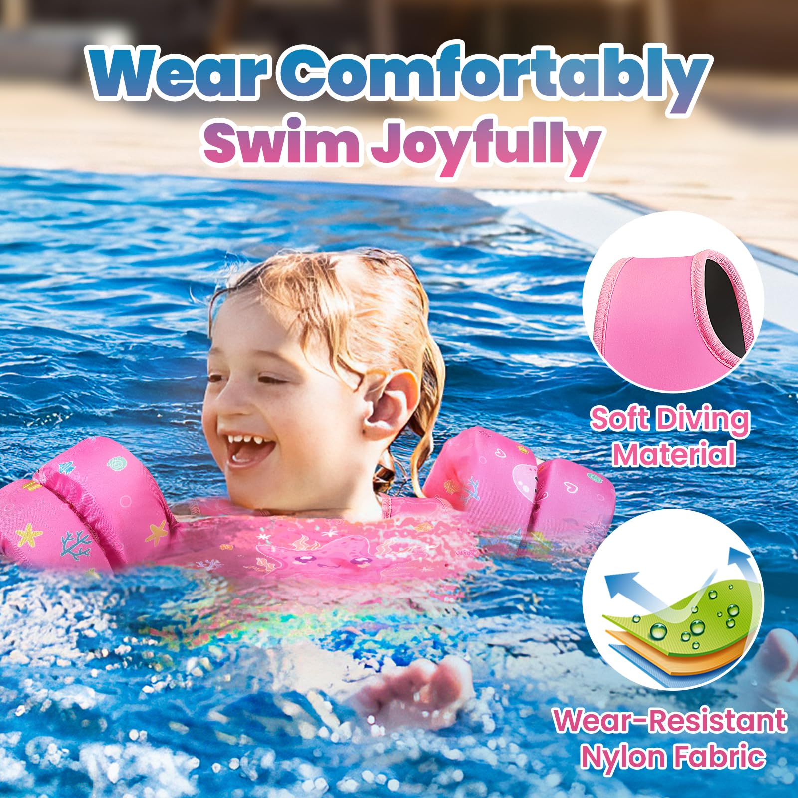 HeySplash Swim Vest for Kids, Toddler Pool Floaties Fit 20-50/70 Lbs ...
