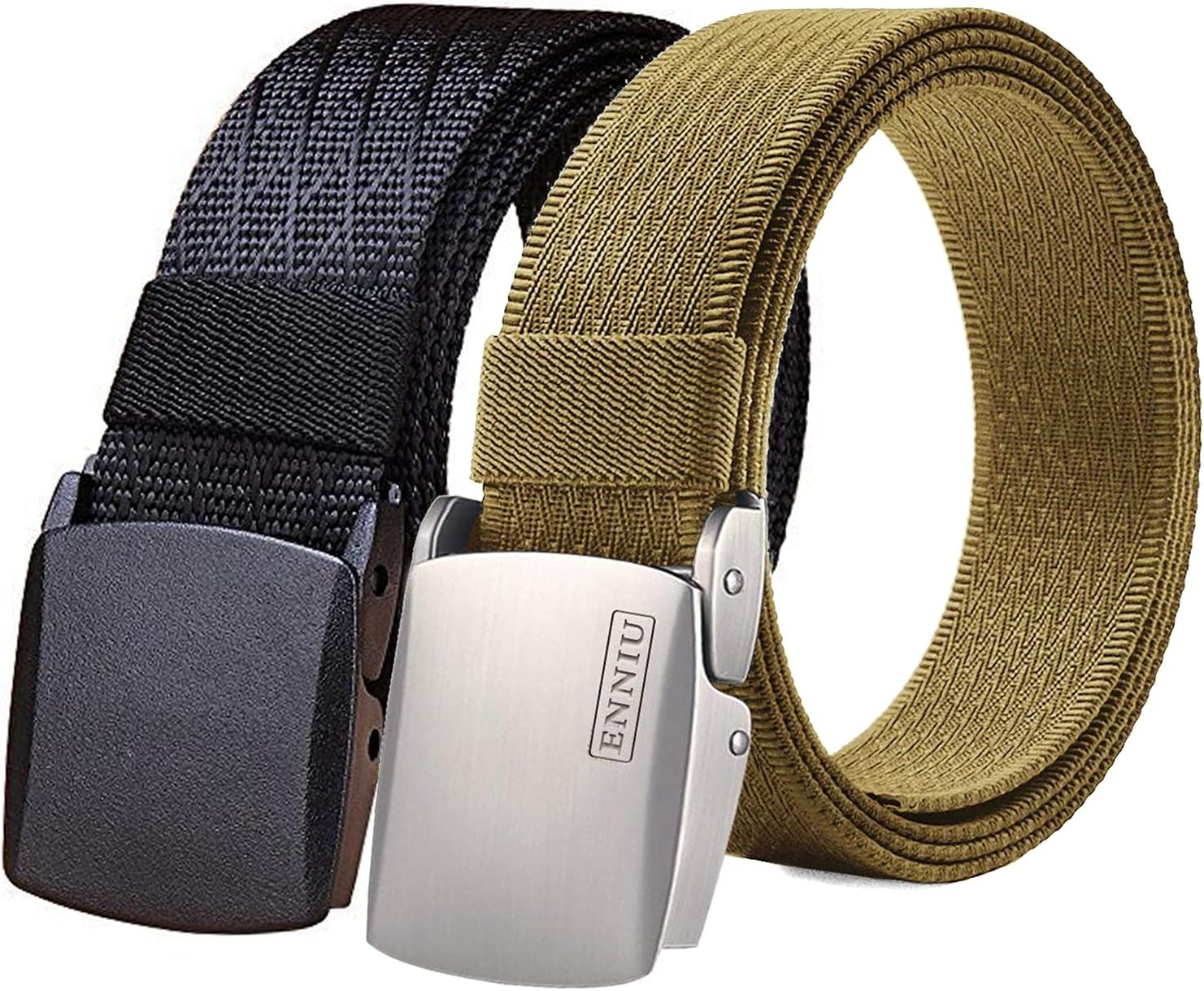 FAIRWIN Men's Military Tactical Web Belt, Nylon Canvas Webbing YKK ...