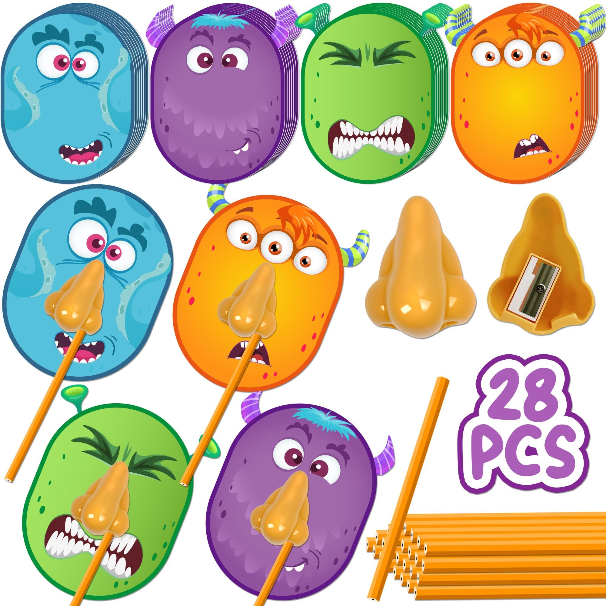 Amazon.com: ARUSIMA Nose Pencil Sharpener Valentines - 28 PACK I Pick ...