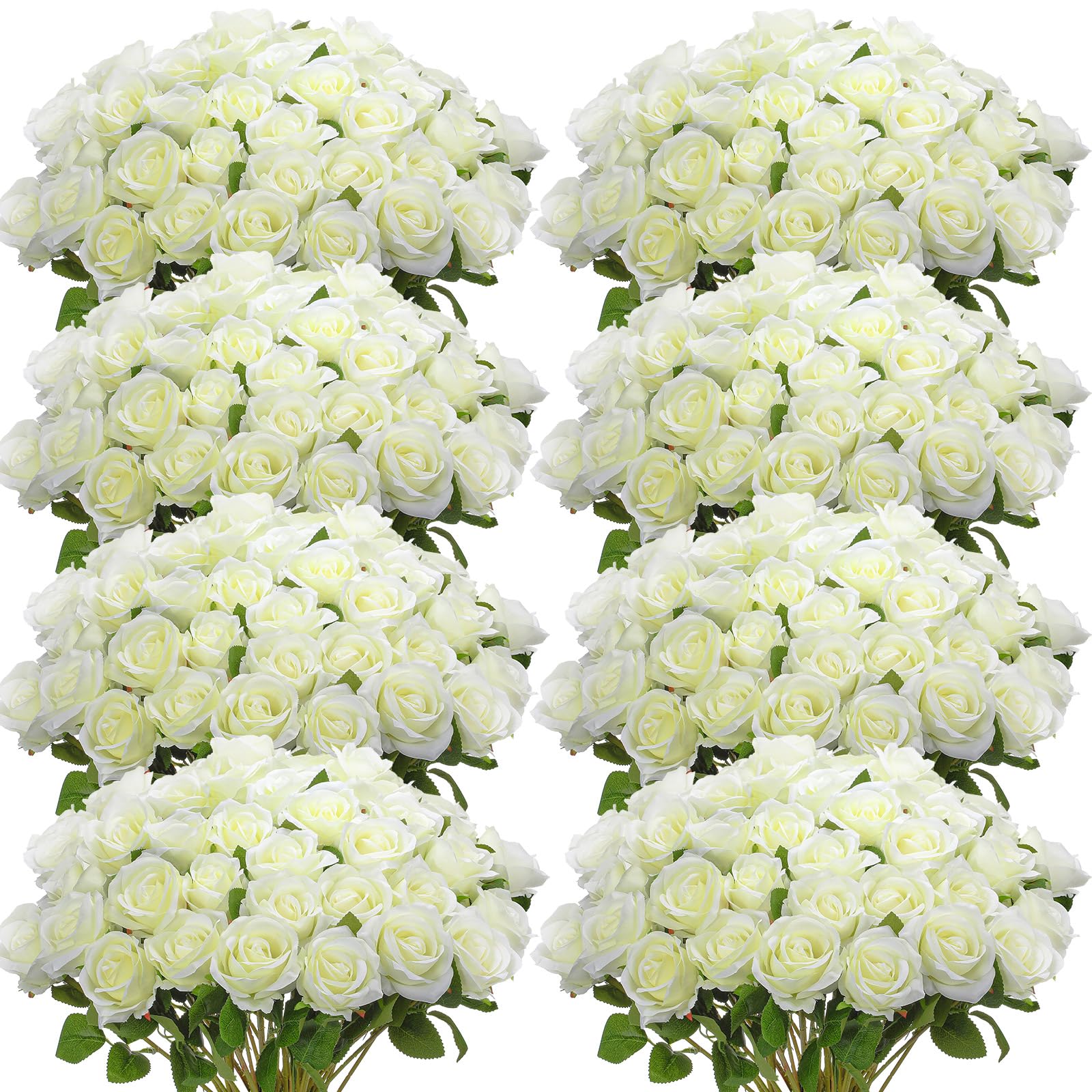 Amazon.com: Hotop 120 Pcs Artificial Roses in Bulk, Long Stem Roses ...