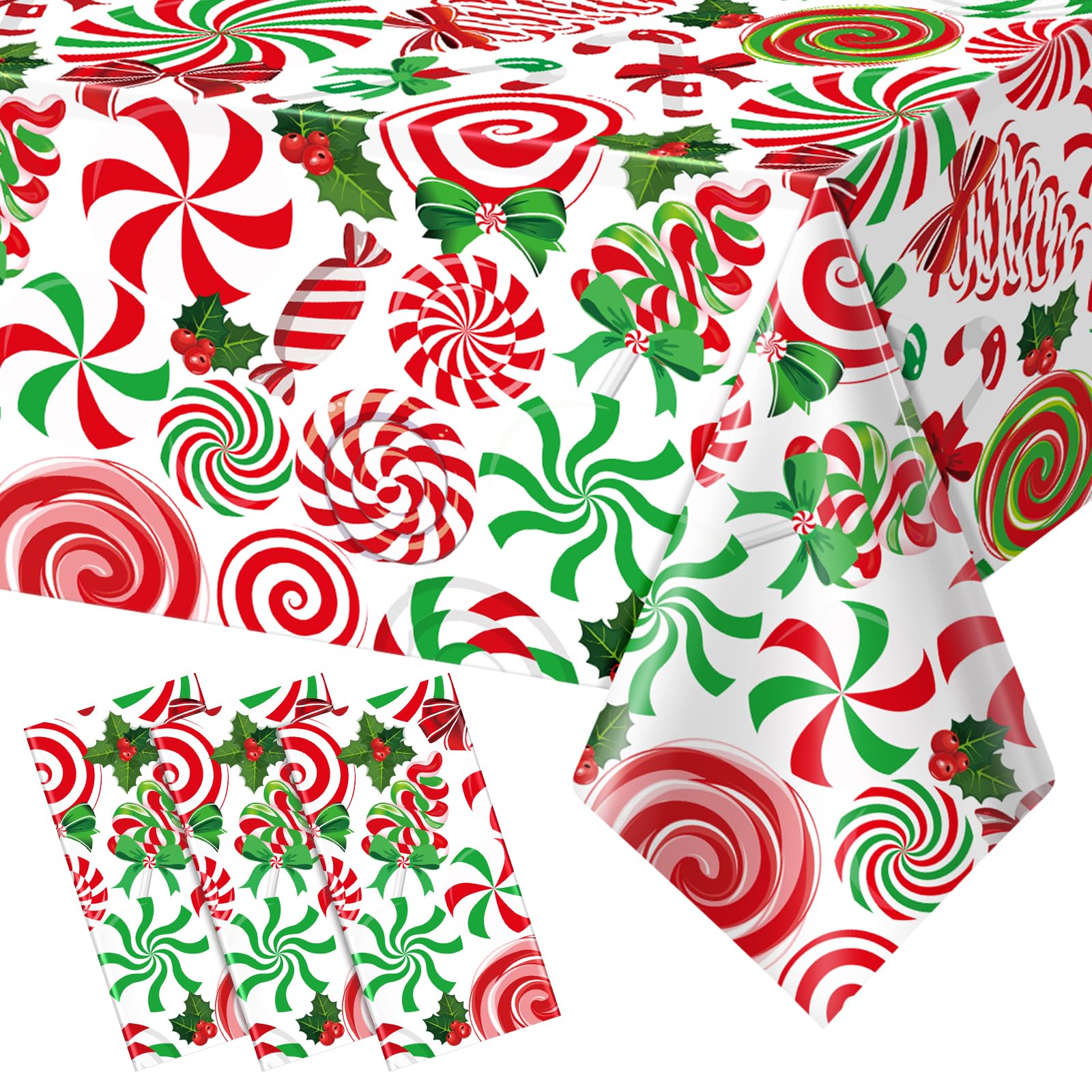 Amazon.com: 3Pcs Christmas Party Tablecloth Decorations,Red Green ...