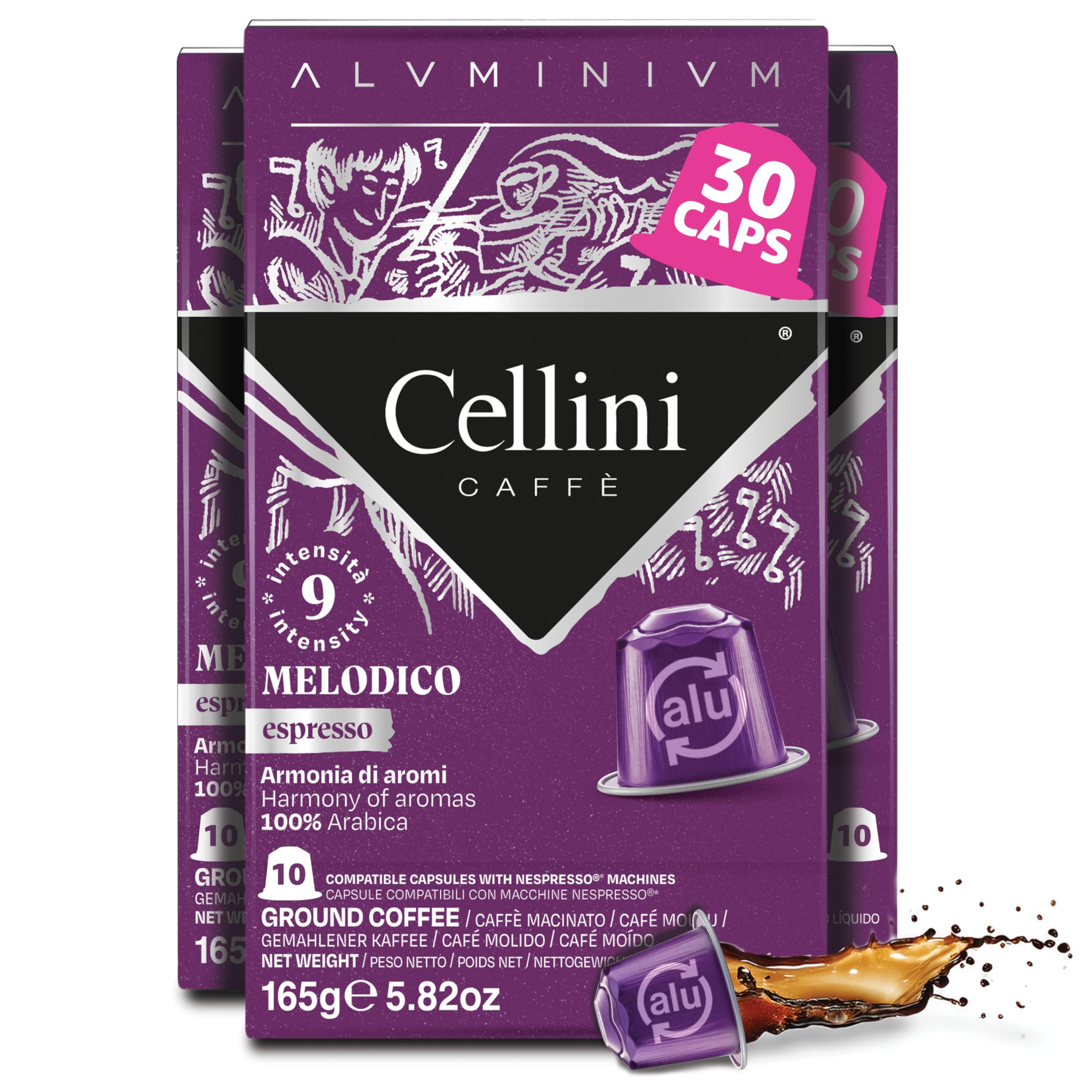 Amazon.com: Cellini Caffè Melodico Aluminum Nespresso Pods, 30 Count ...