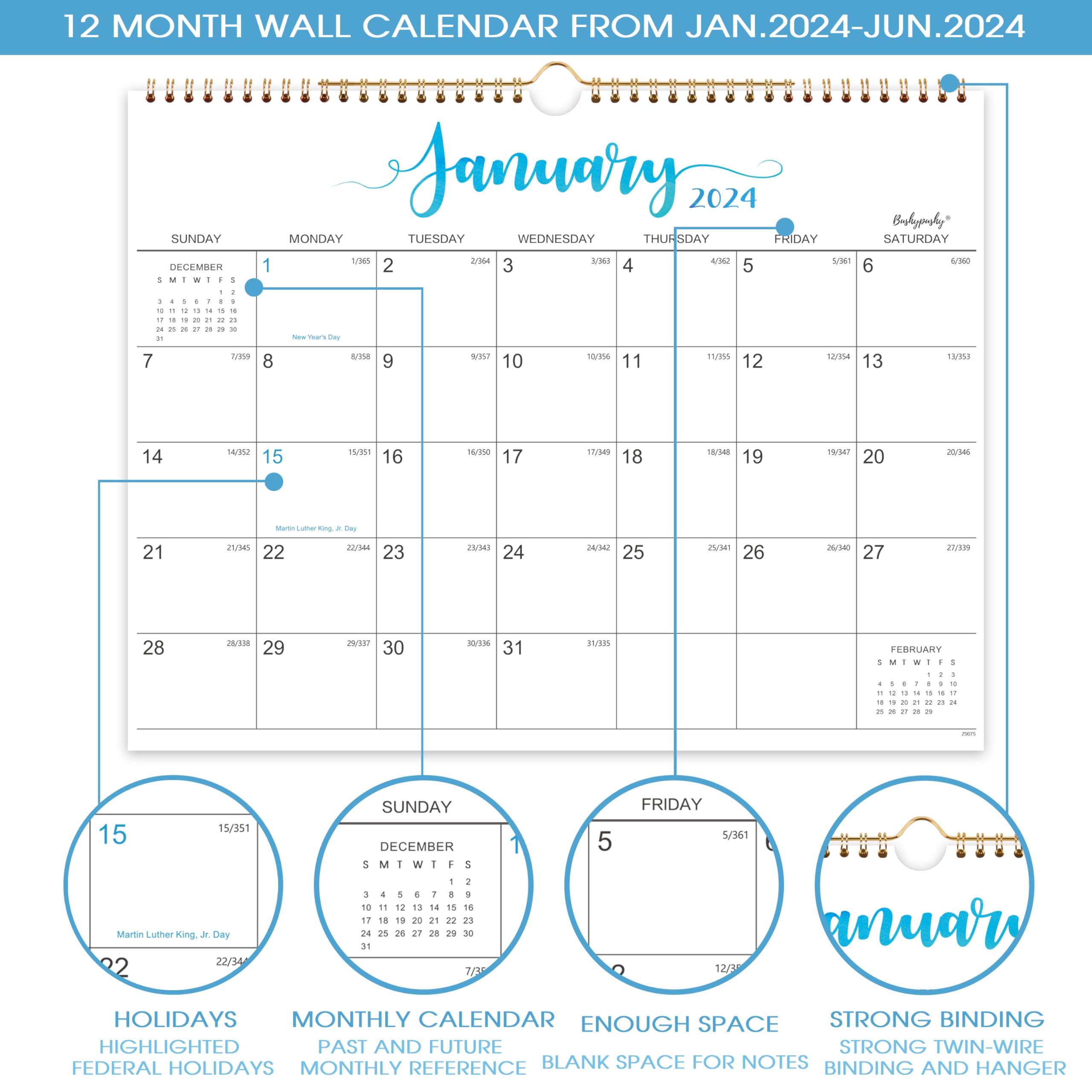 Snapklik.com : Calendar 2024 - Wall Calendar 2024, 12 Monthly 2024 ...