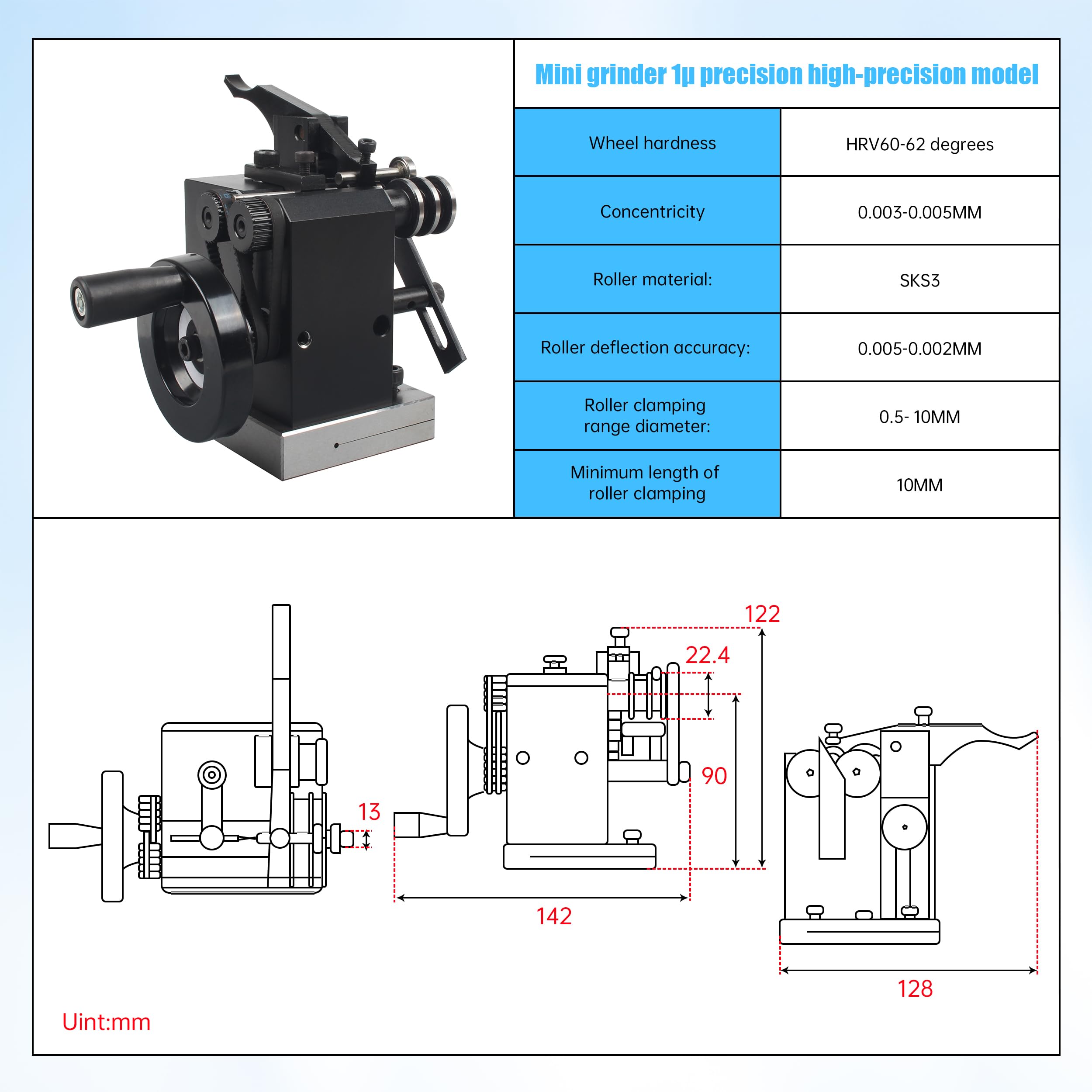 Snapklik.com : RATTMMOTOR HRV60 Mini Punch Grinder, Small Punch Machine ...