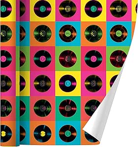 Amazon.com: Vinyl LP Records Rainbow Colored Background Gift Wrap ...