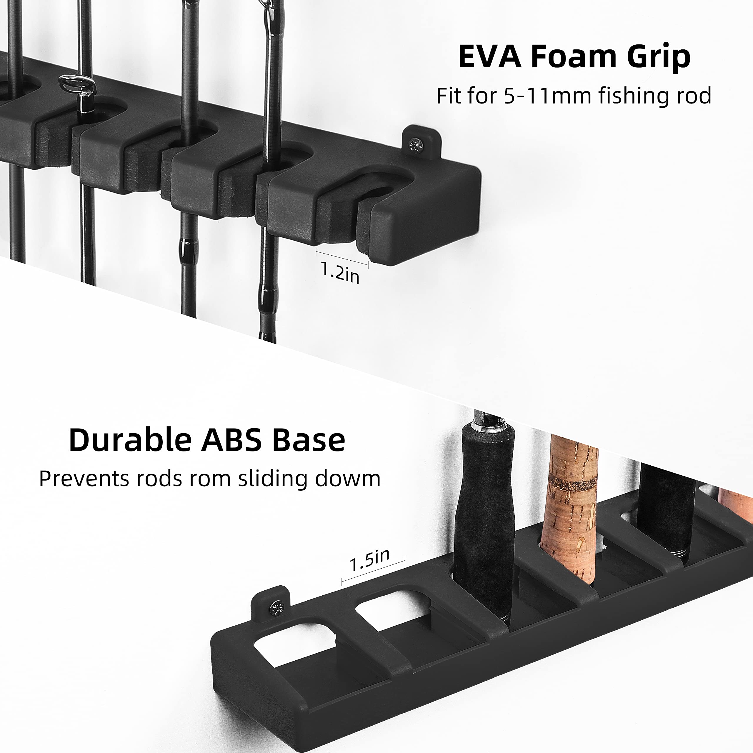 Rod Holders For Wall Fishing Rod Holder For Garage,10-Rod Fishing Pole ...