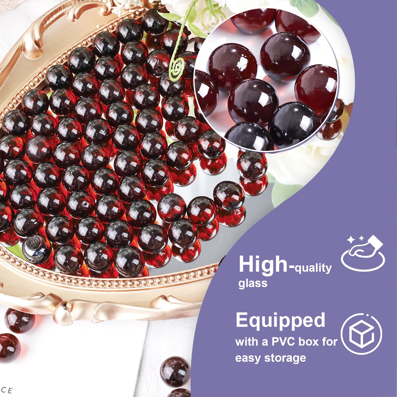 Snapklik.com : 1LB Glass Marbles Bulk, Round Glass Marbles 0.63 Inch ...