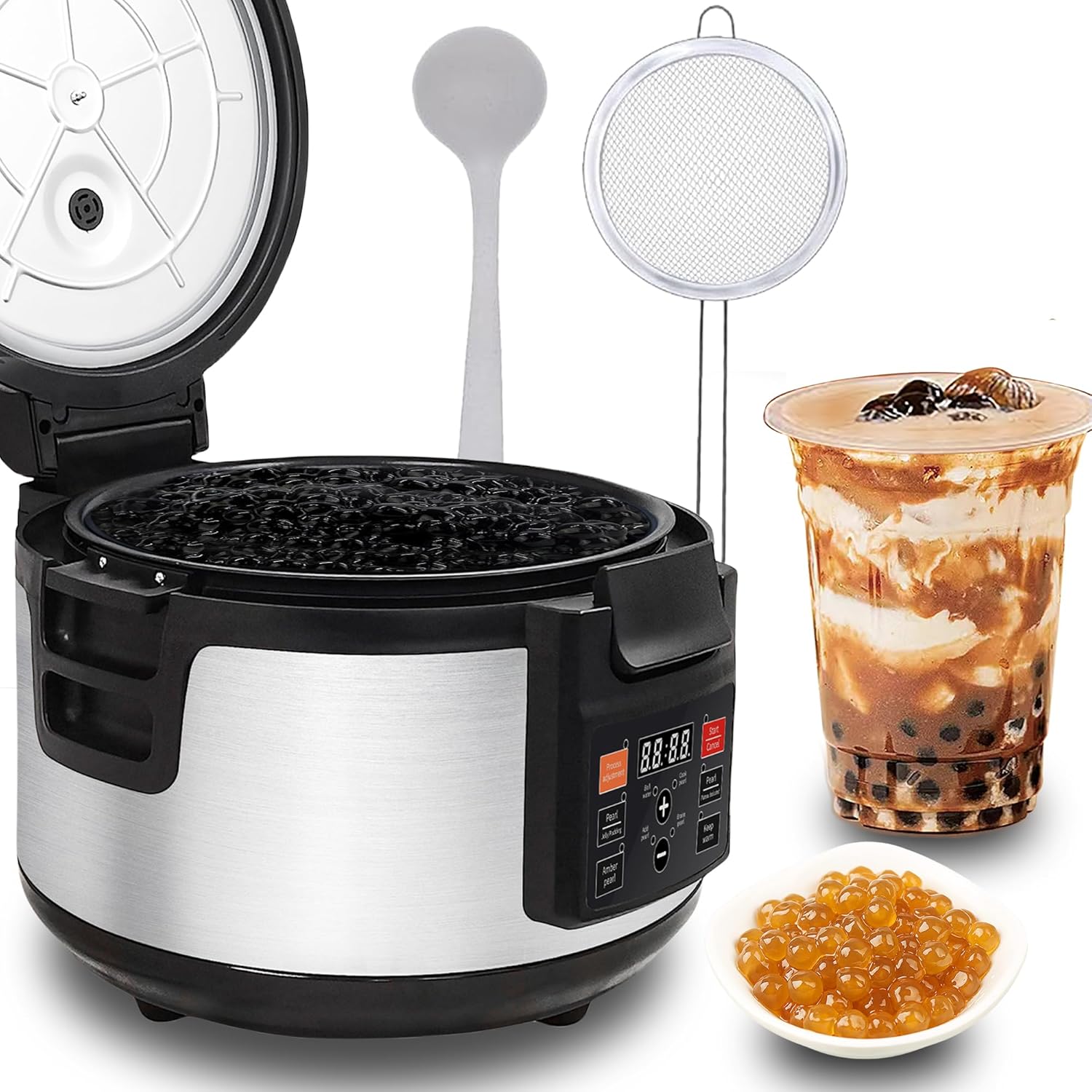Amazon.com: Wixkix 16L Tapioca Cooker Commercial, Automatic Tapioca ...