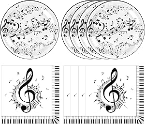 Amazon.com: 40PCS Music Theme Party Decorations Musical Note Plates ...