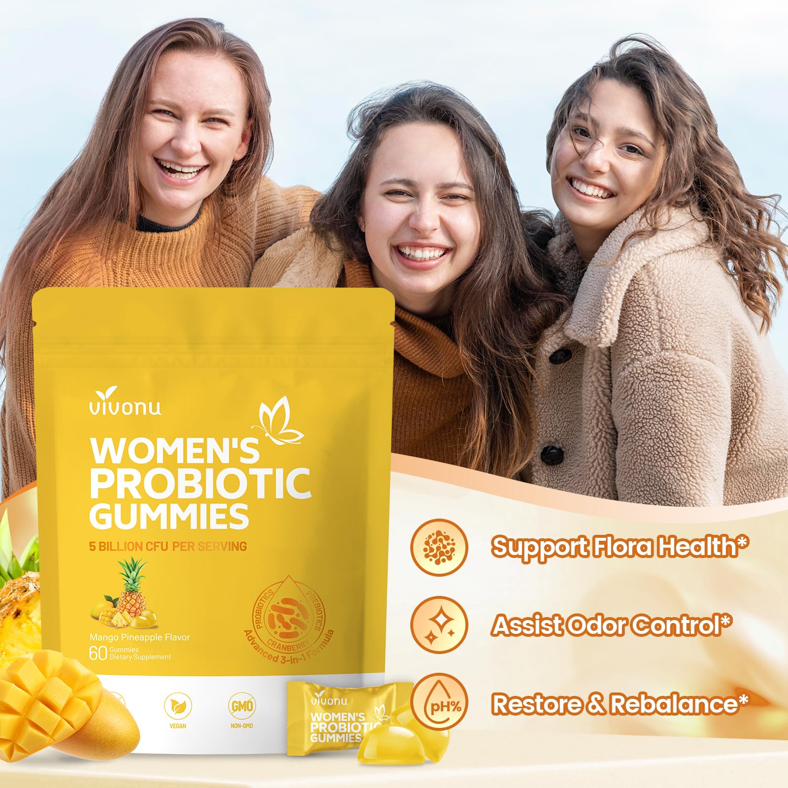 Snapklik.com : Pineapple Gummies For Women Ph, Women Probiotic Gummies ...