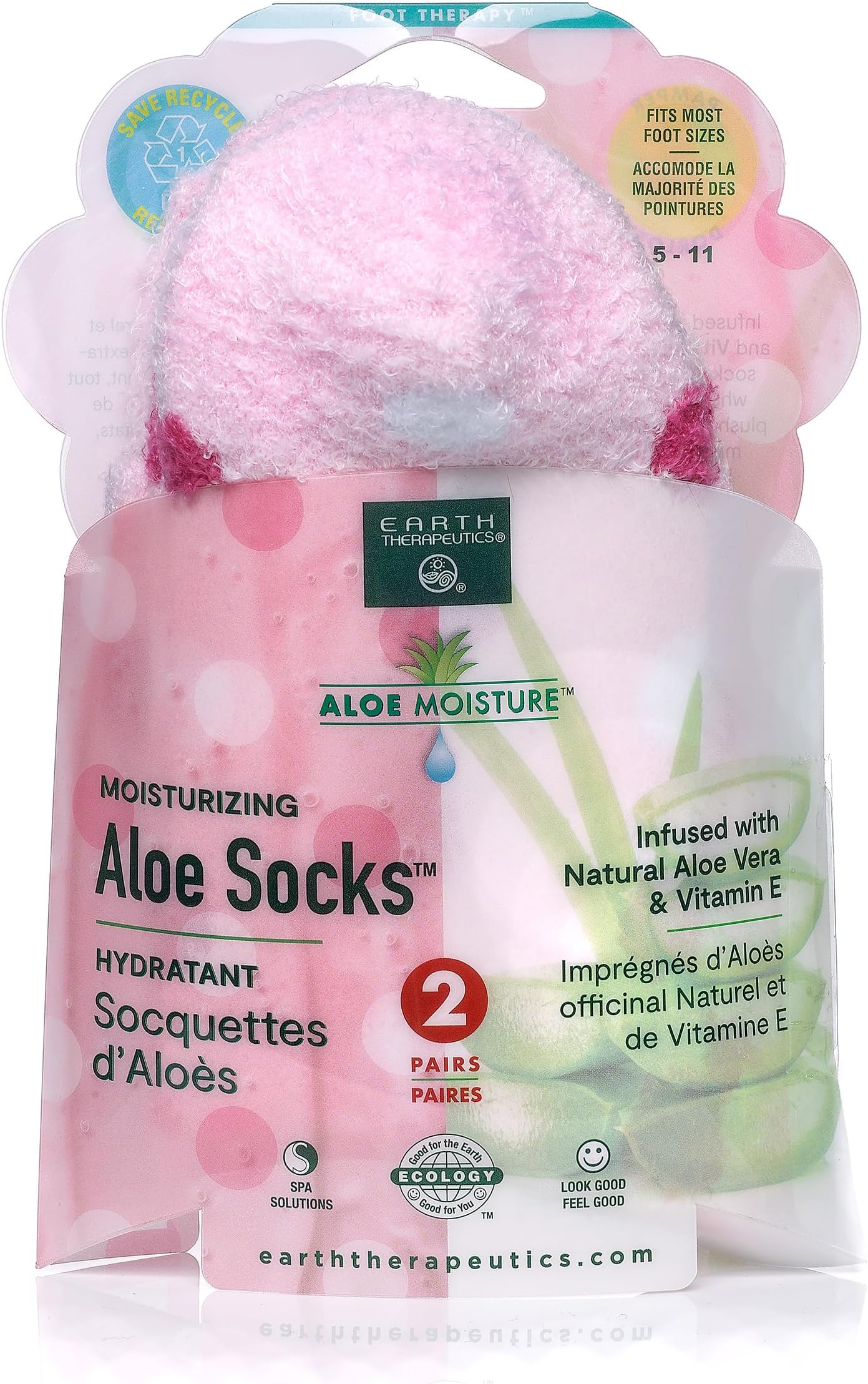 Amazon.com: Earth Therapeutics Aloe Vera Socks – Infused with natural ...