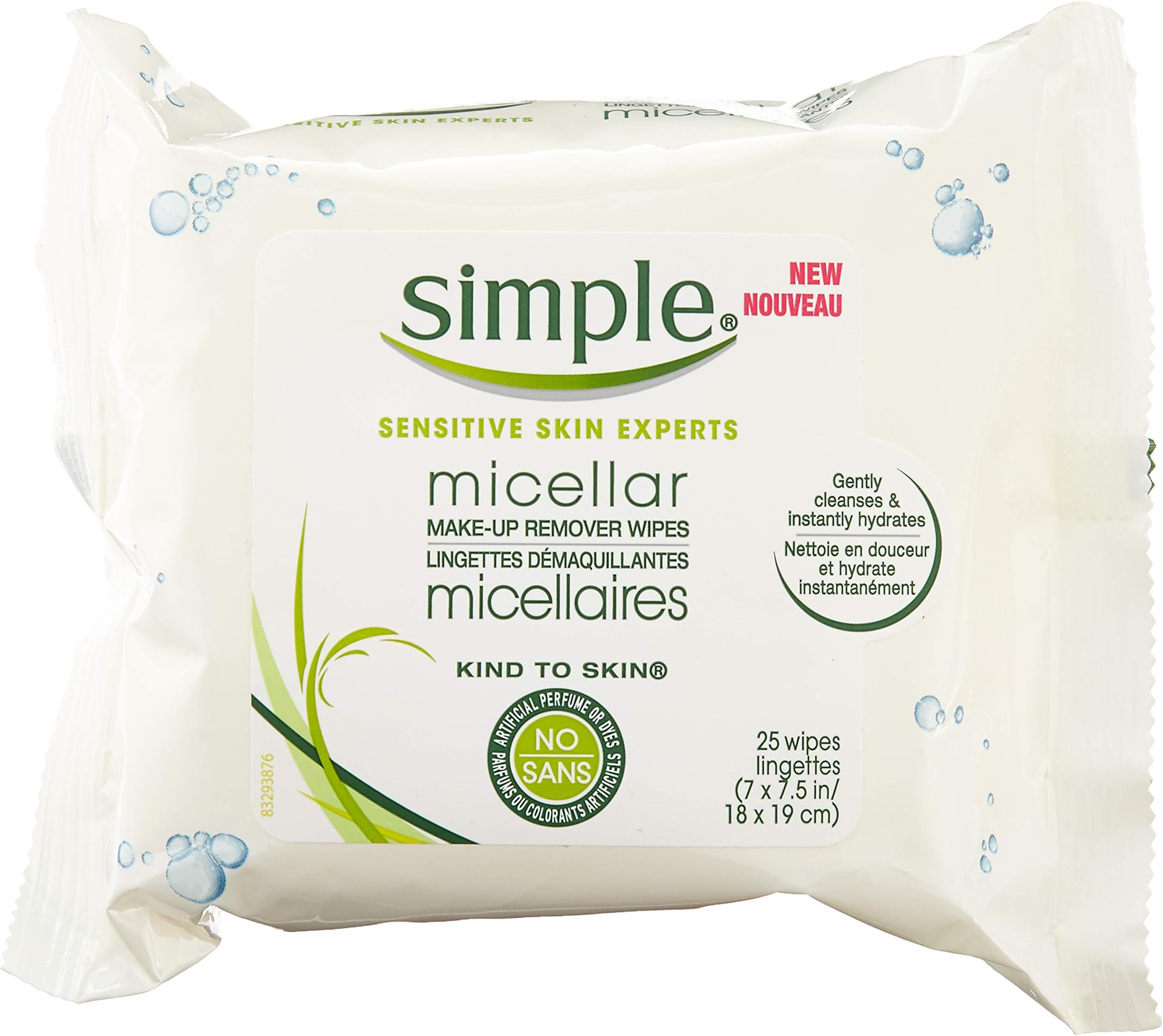 Amazon.com: Simple Micellar Make-Up Remover Wipes 25 ea (12 Pack ...