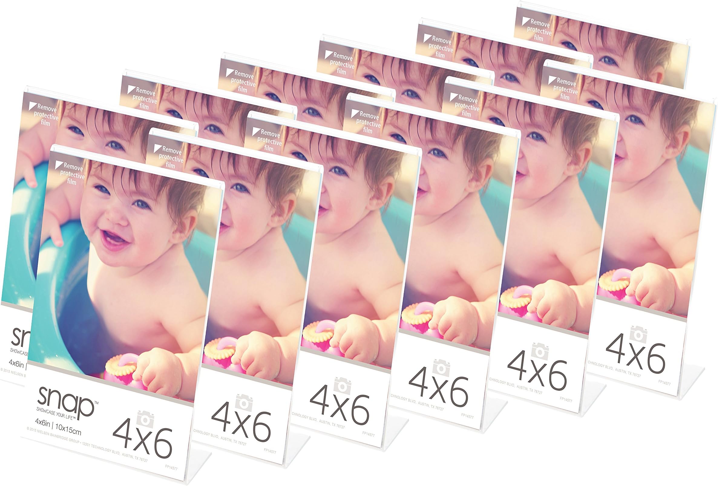 Amazon.com - Set of 12 Snap - 4"x6" Clear Acrylic Self Standing Photo ...