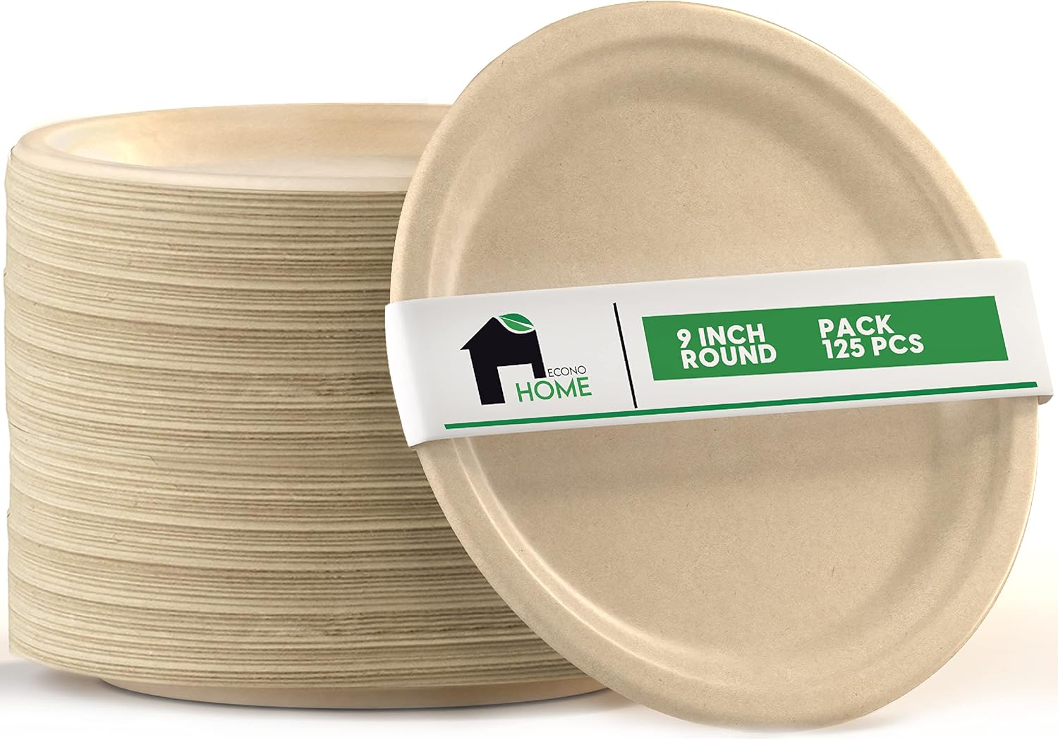 Amazon.com: EconoHome 9 Inch Compostable Paper Plates [125-Pack] - Eco ...