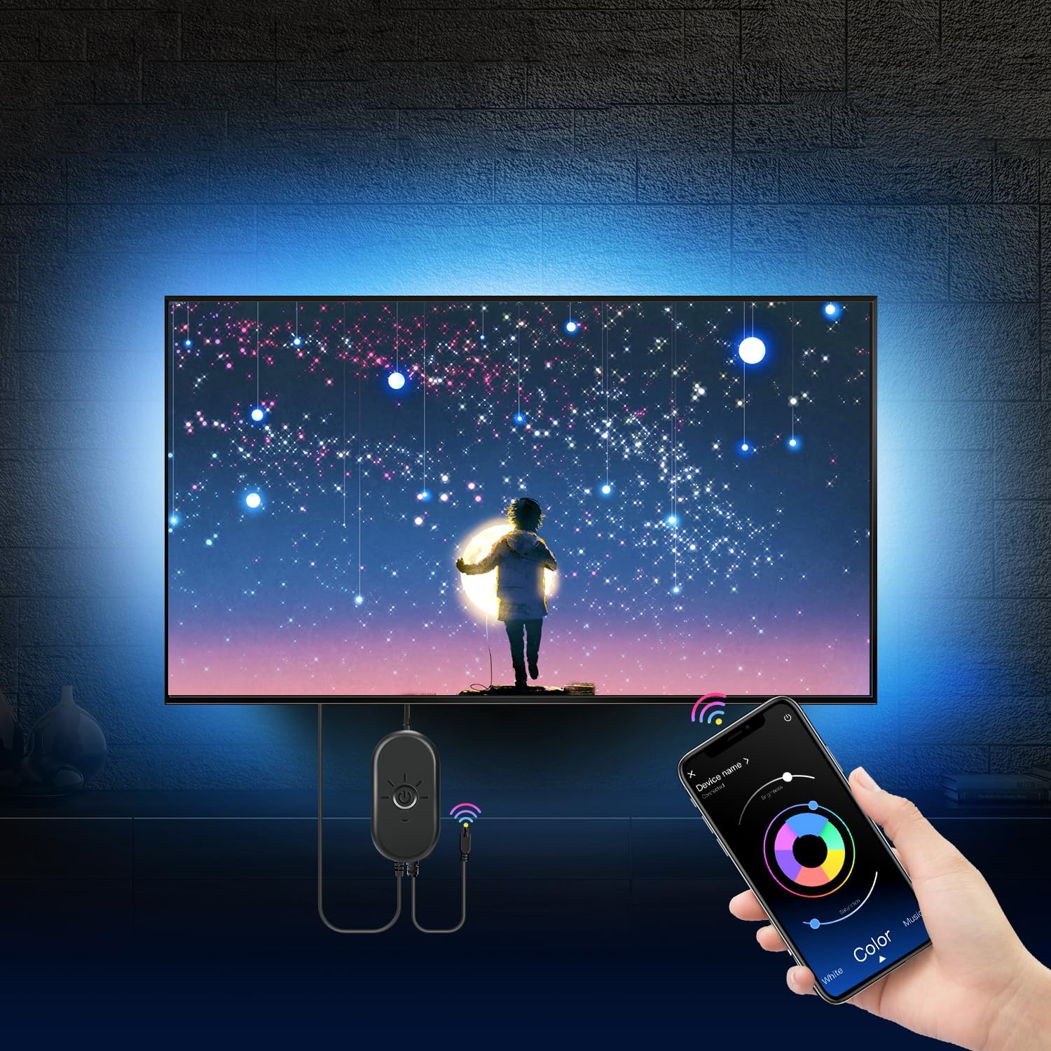 Amazon.com: 13.2ft LED Lights for TV Size 55"-75" with Remote, for ...