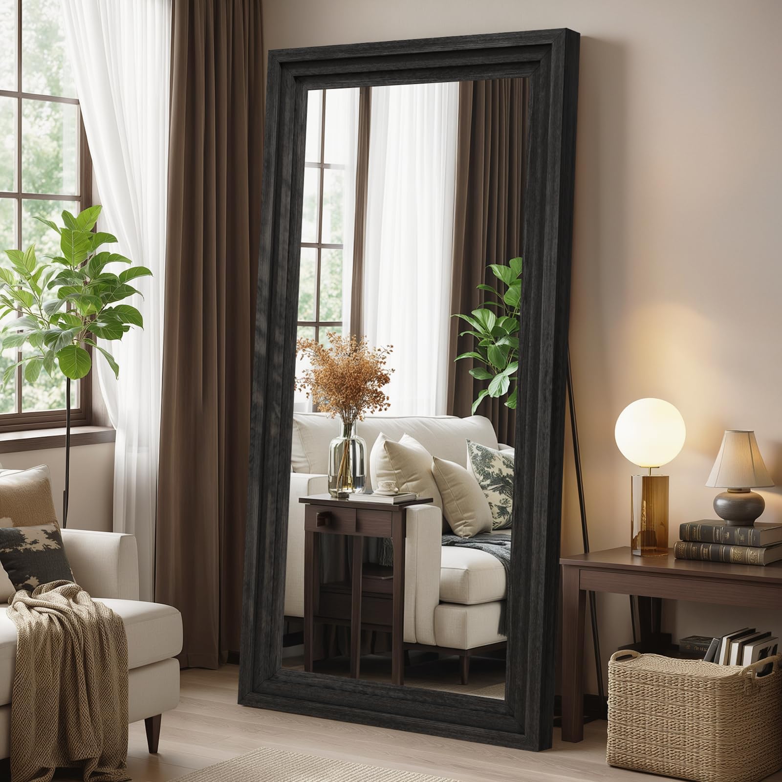 Full Length Mirror 71x30 Large Solid Wood Frame Floor Mirror ...