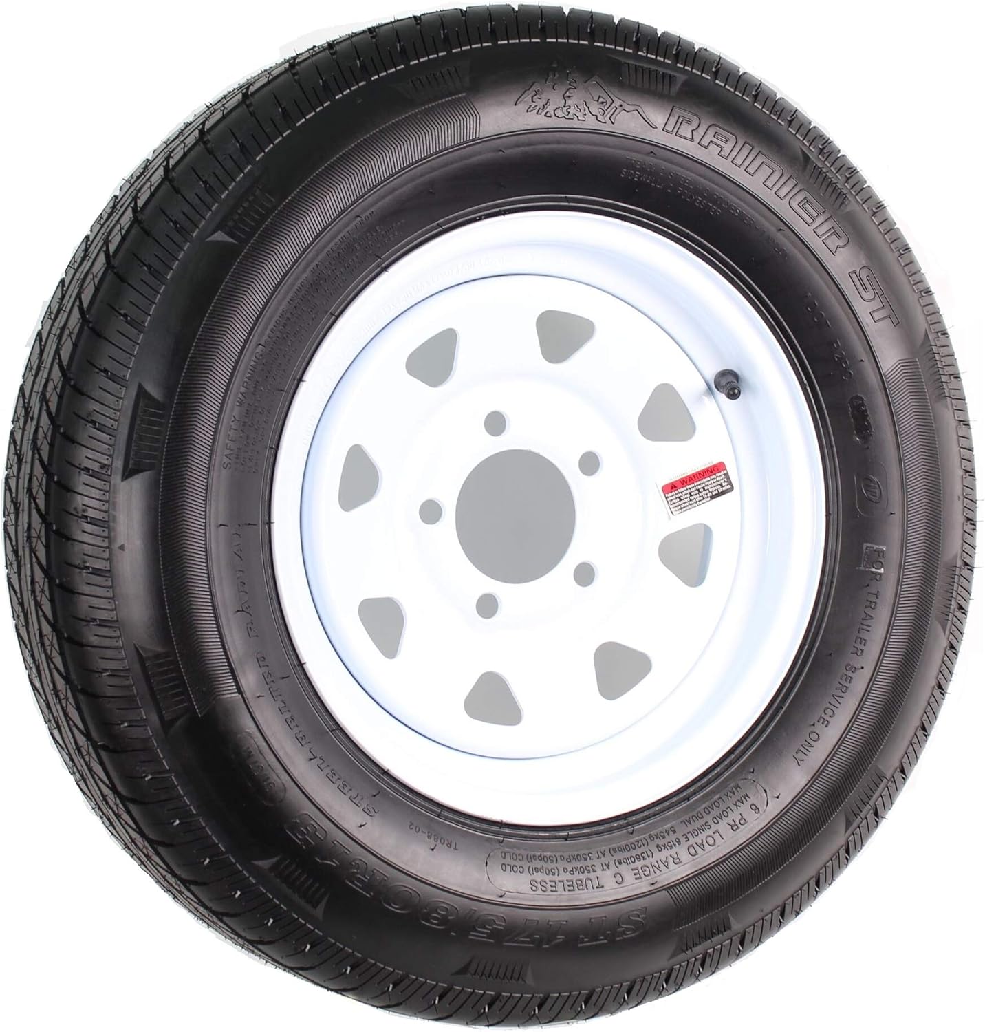Amazon.com: Mounted Radial Trailer Tire Rim ST175/80R13 175/80R-13 5 ...
