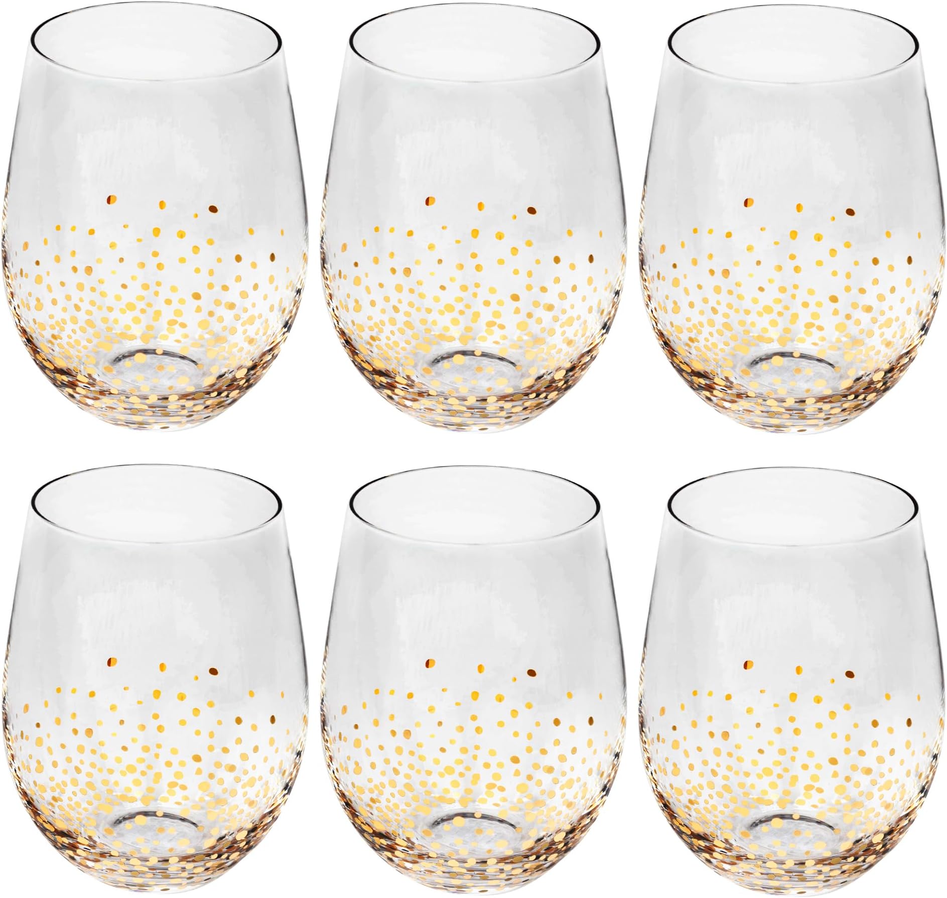 Amazon.com: American Atelier Luster Stemless Goblet | Set of 6 | Made ...