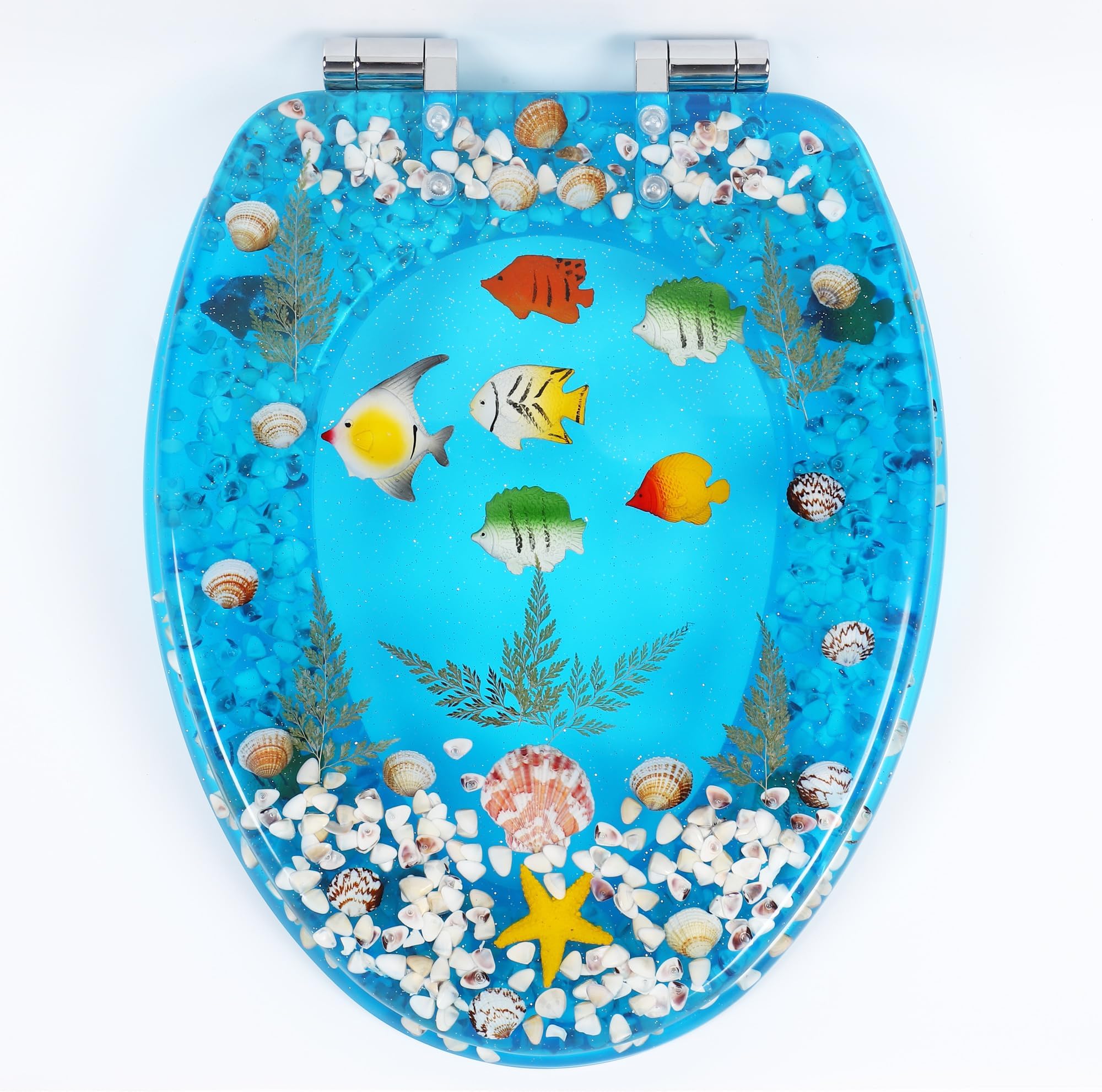 Resin Elongated Toilet Seat Ocean Slow Soft Close Toilet Seat Quiet ...