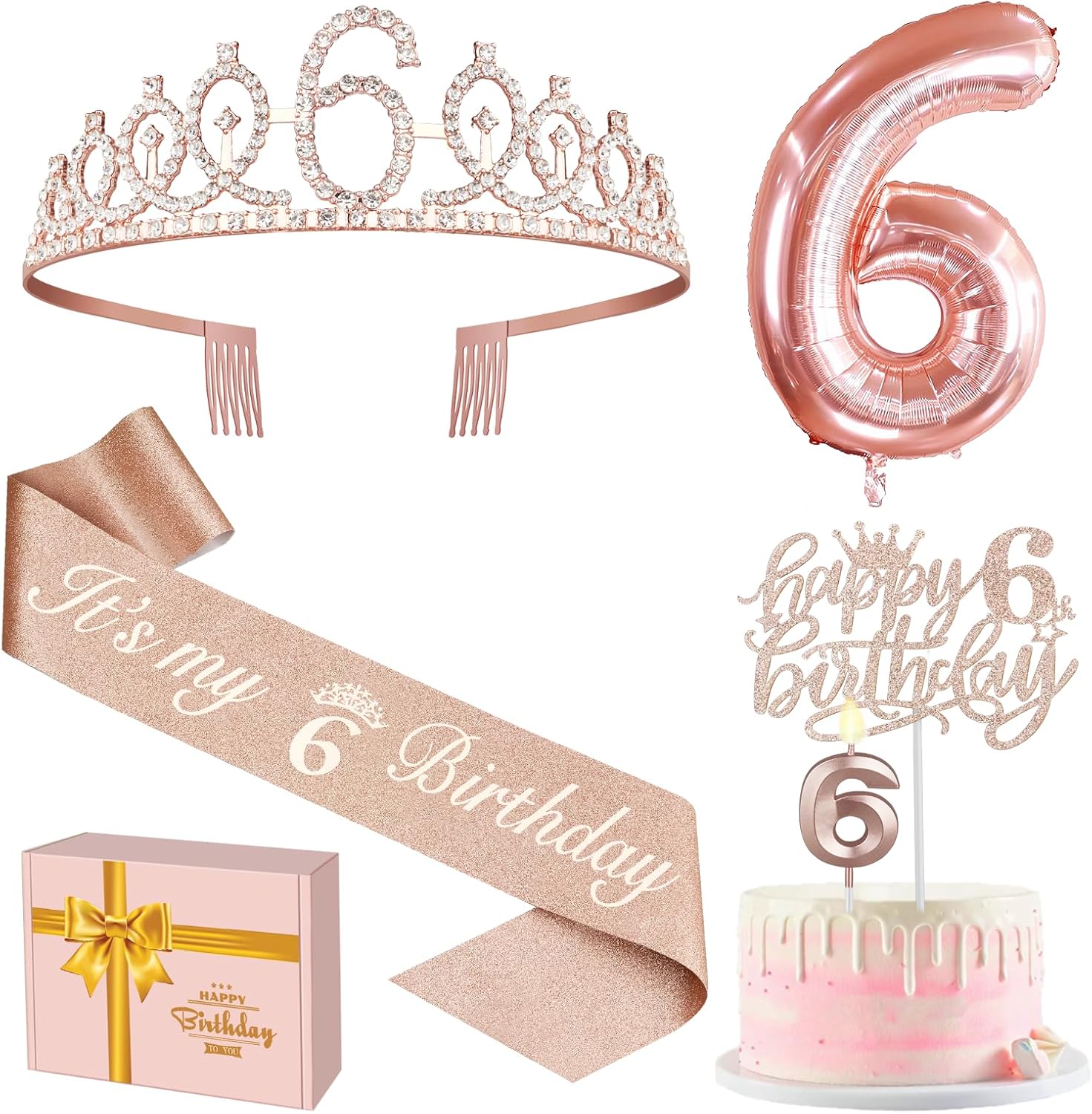 Amazon.com: 6th Birthday Decorations for Girls, Including 6th Birthday ...