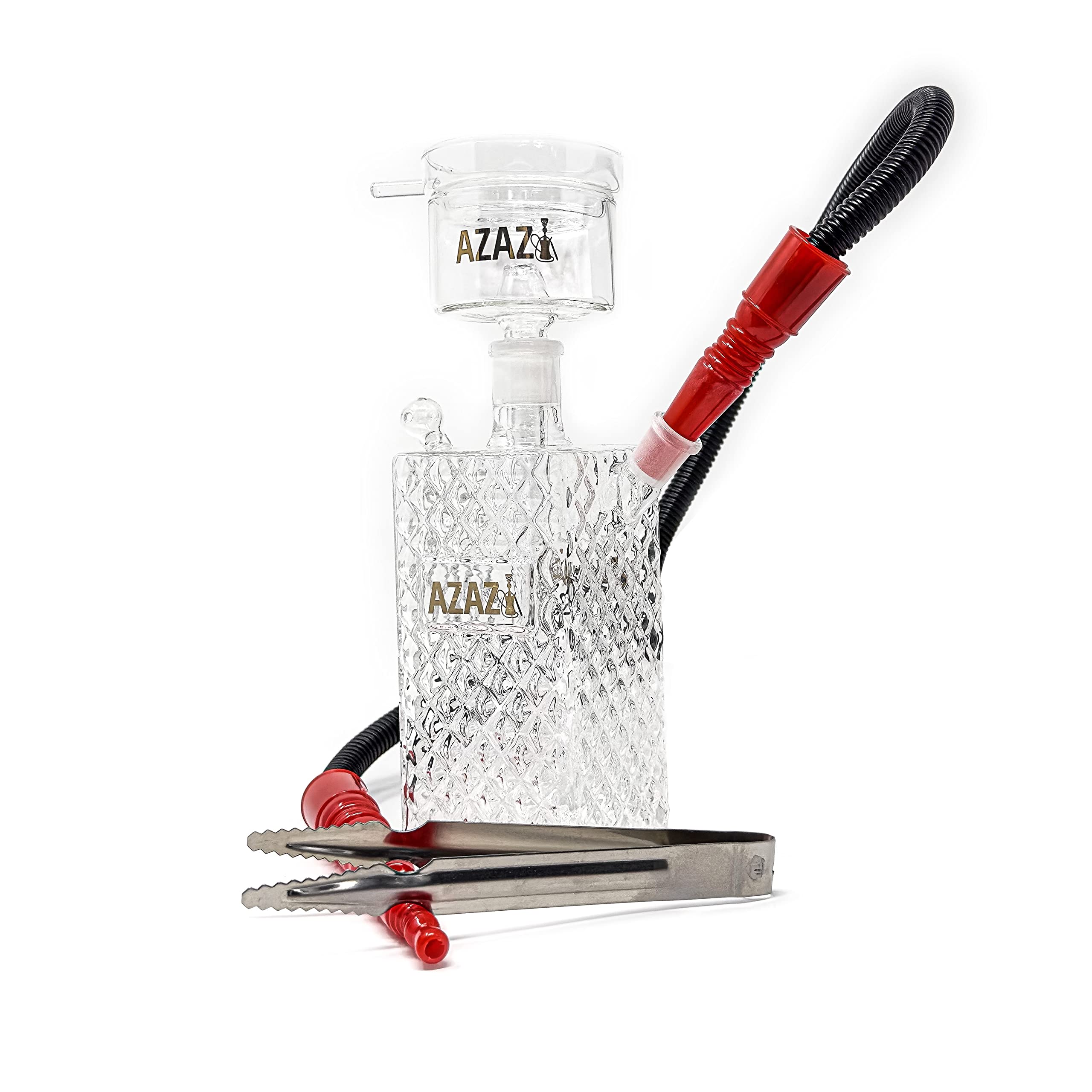 Amazon.com: AZAZ Mini Crystal Luxury Portable Glass Hookah Set, Glass ...