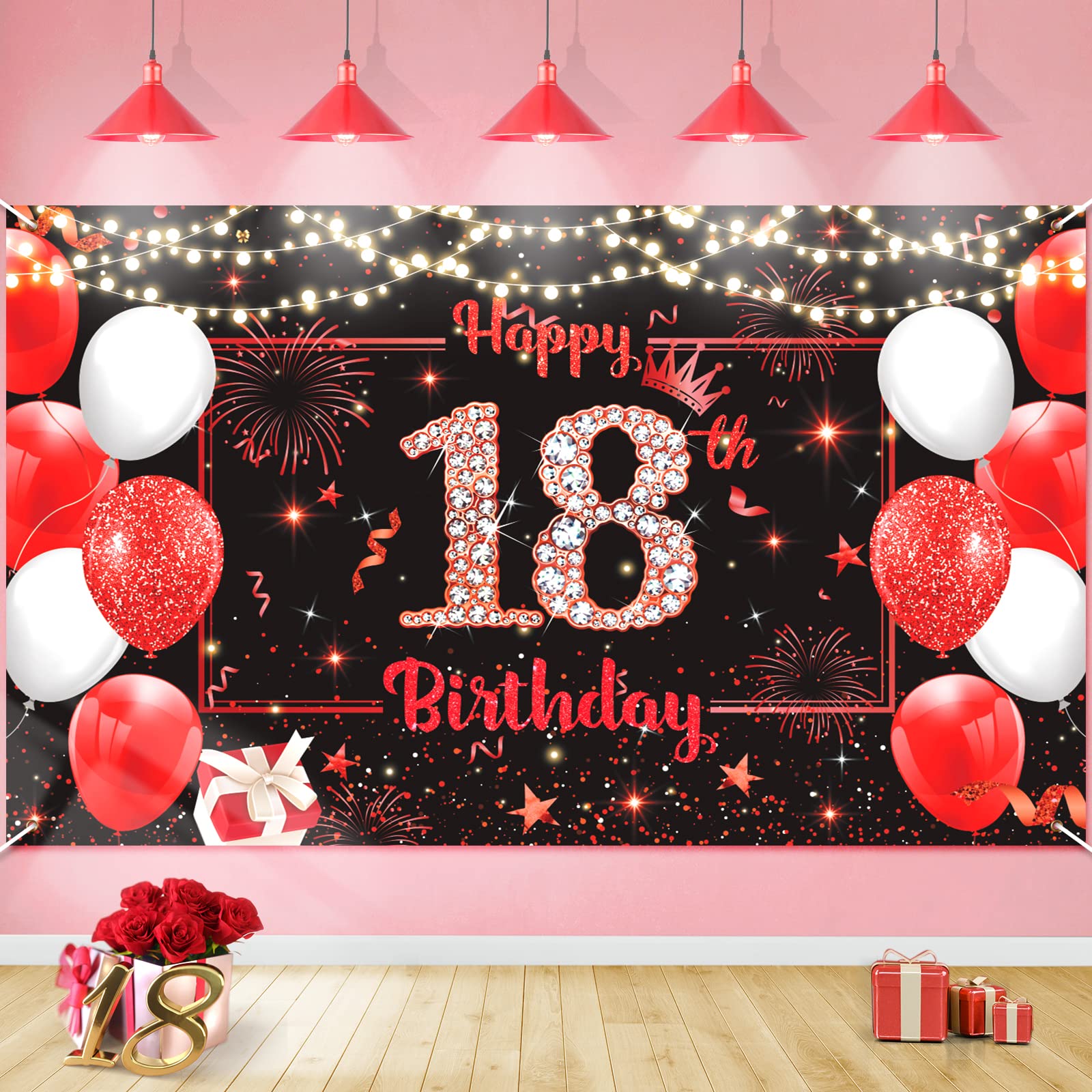 18th Birthday Background Red