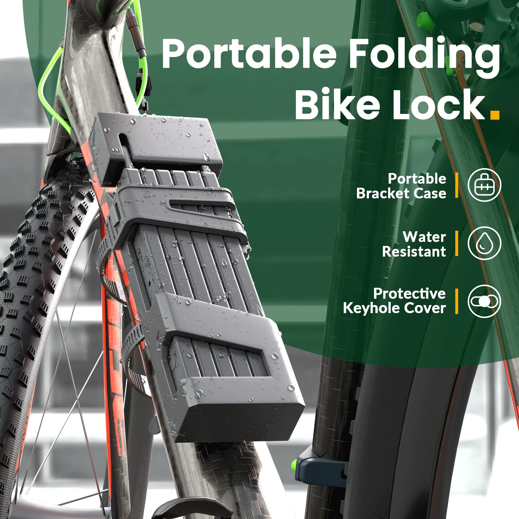 Snapklik.com : Titanker Folding Bike Lock For Bicycle - 100cm Long ...