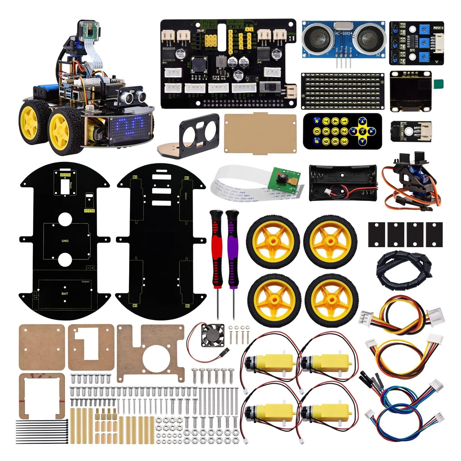 Buy SHYISY Programmable toys robot Raspberry Pi 4B Robot Car+5 Megapixels Camera Module Python ...