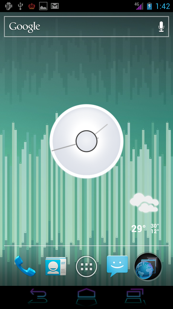 Galaxy Nexus WHITE Analog Clock Widget ICS Ice Cream Sandwich Android 4 ...